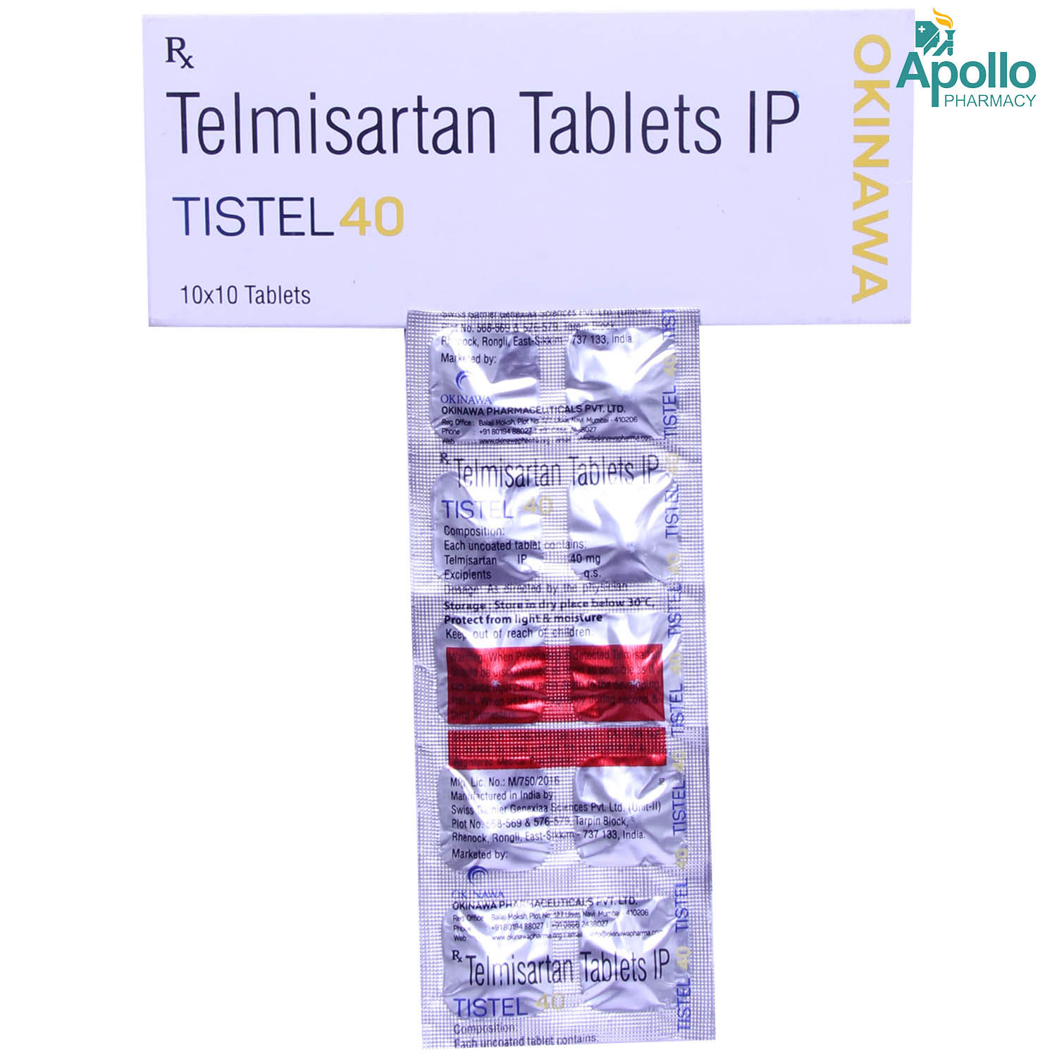 Tistel 40mg Tablet 10's Price, Uses, Side Effects, Composition - Apollo ...