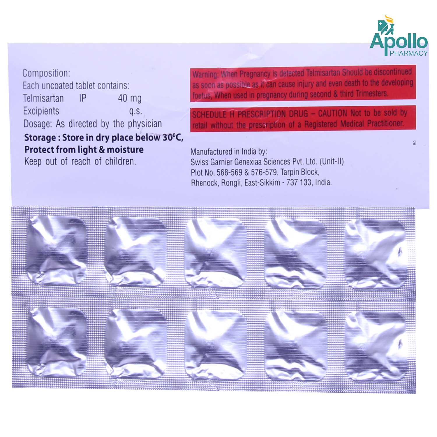 Tistel 40mg Tablet 10's Price, Uses, Side Effects, Composition - Apollo ...