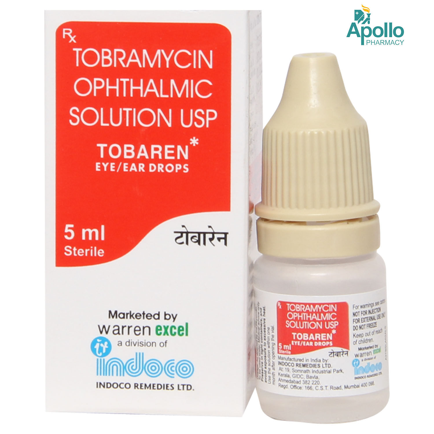 Tobaren 0.3% Drops 5 ml Price, Uses, Side Effects, Composition - Apollo ...