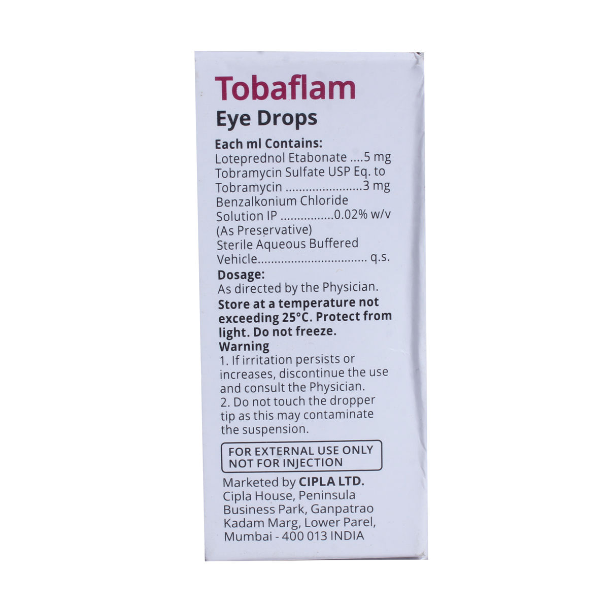 Tobaflam Eye Drops 5 ml Price, Uses, Side Effects, Composition - Apollo ...