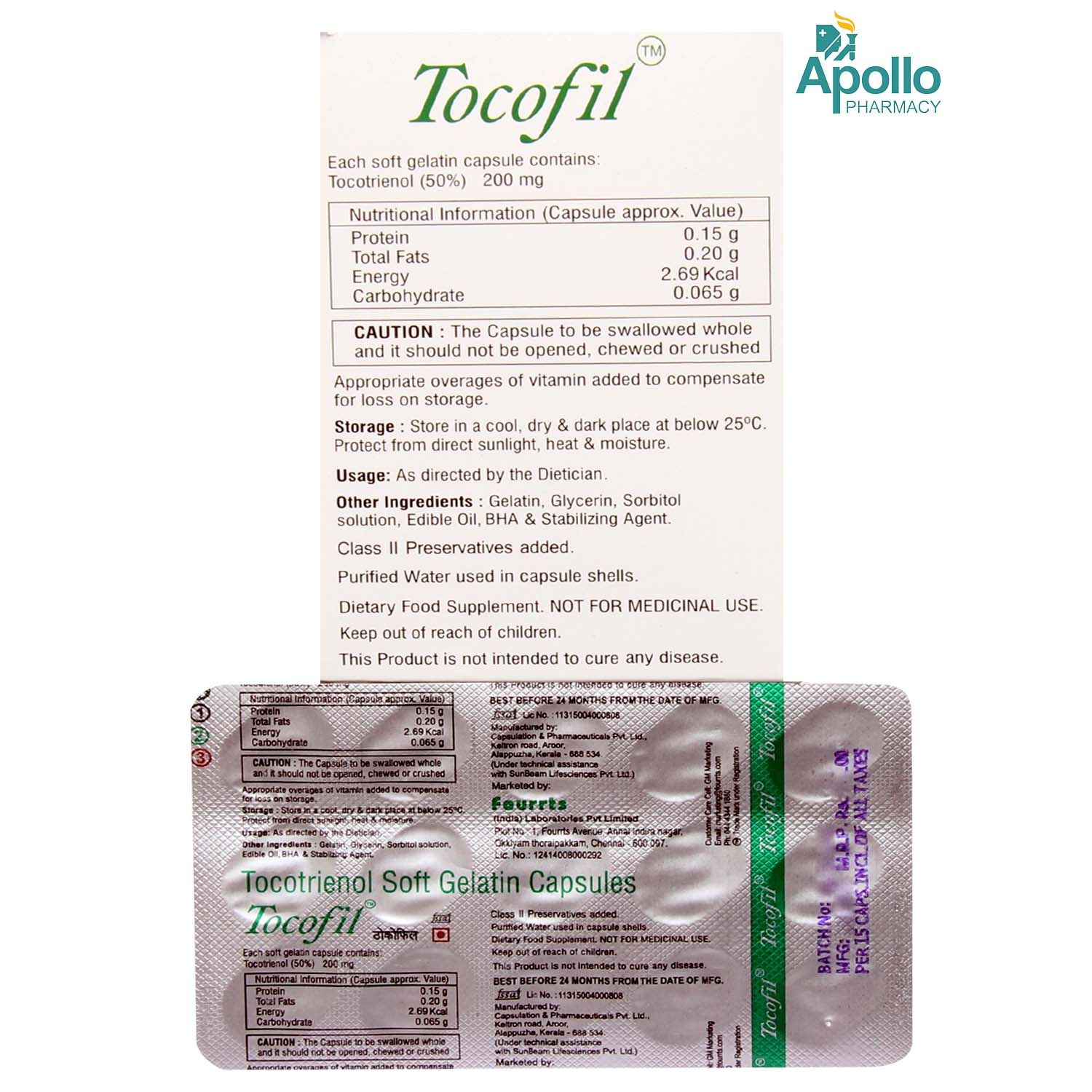 Tocofil Softgel Capsule 15's Price, Uses, Side Effects, Composition ...