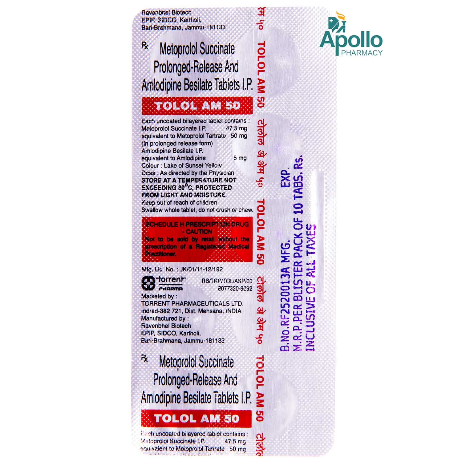 TOLOL AM 50MG TABLET Price, Uses, Side Effects, Composition - Apollo ...