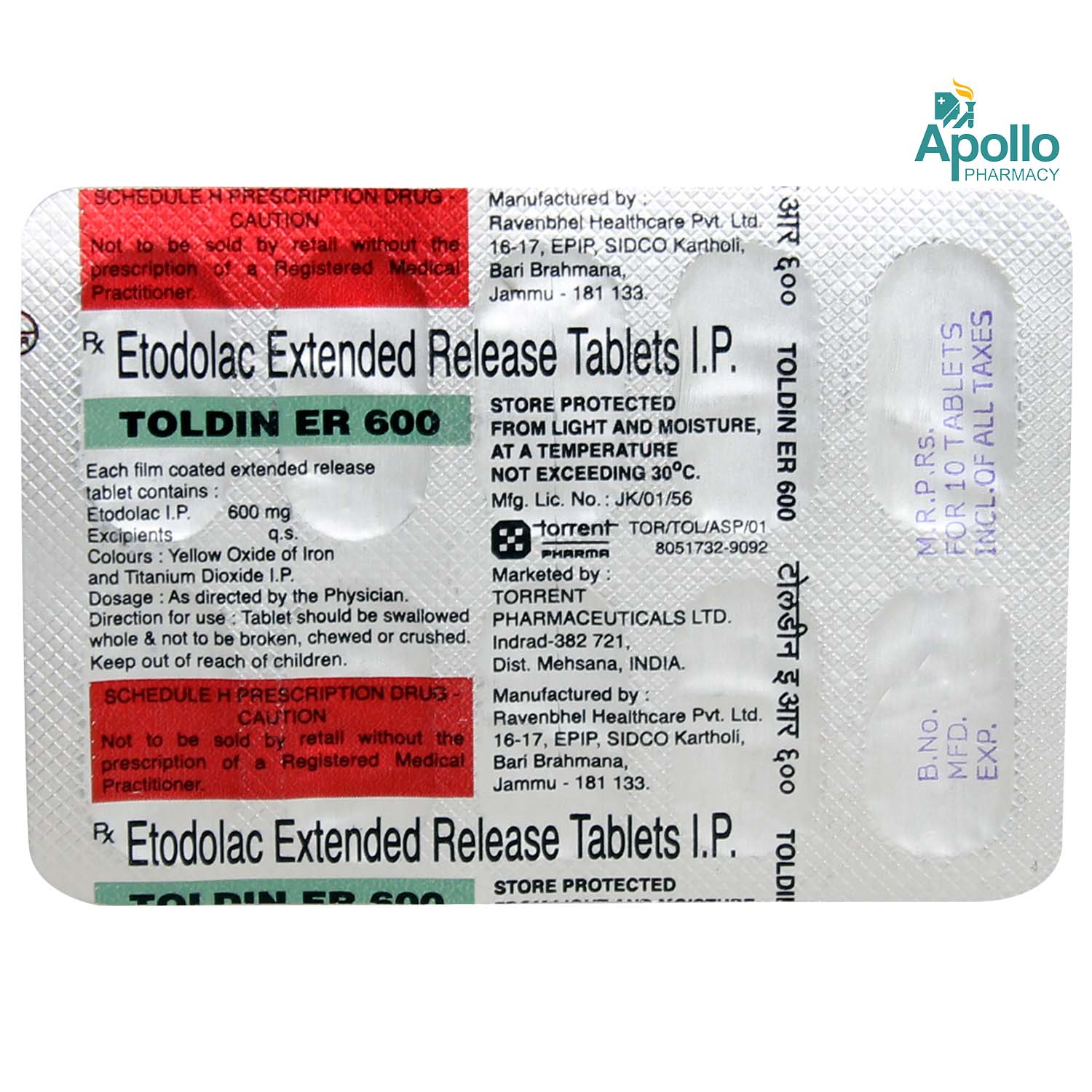 TOLDIN ER 600MG TABLET Price, Uses, Side Effects, Composition - Apollo ...