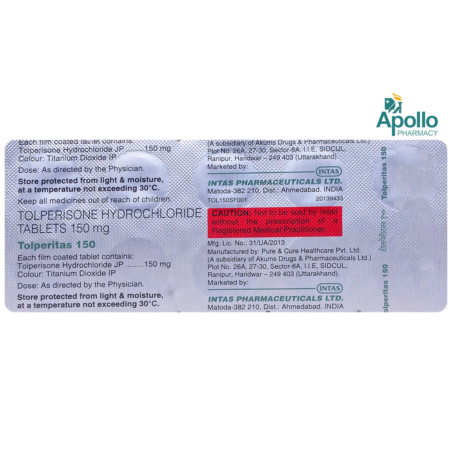 Tolperitas 150 Tablet 10's Price, Uses, Side Effects, Composition ...