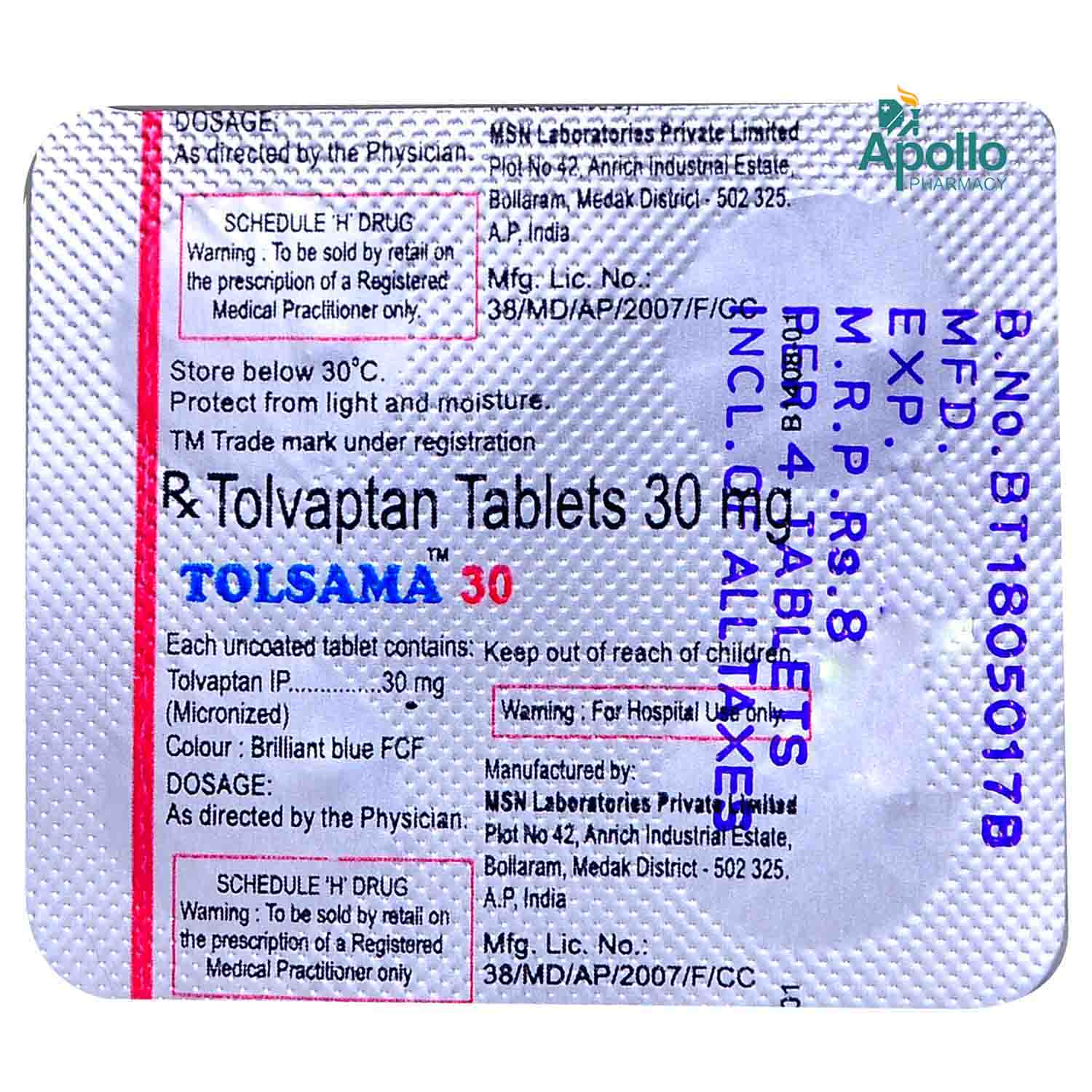 Tolsama 30 Tablet 4's Price, Uses, Side Effects, Composition - Apollo ...