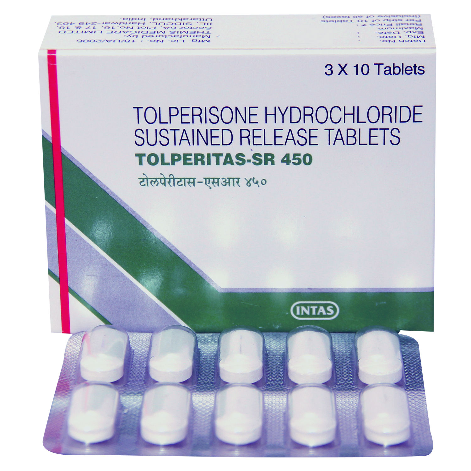 Tolperitas-SR 450 Tablet 10's Price, Uses, Side Effects, Composition ...