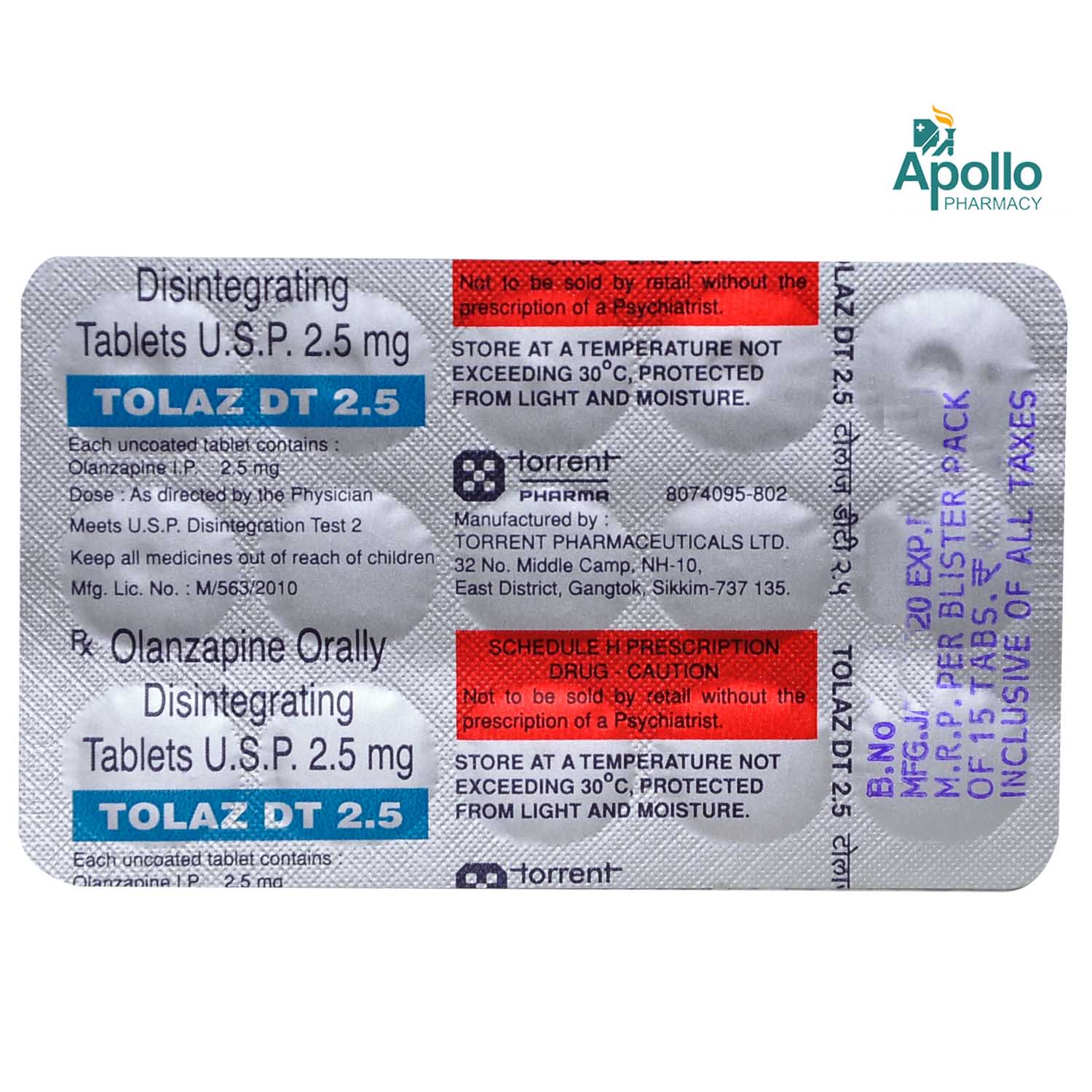 Tolaz DT 2.5 Tablet 15's Price, Uses, Side Effects, Composition ...