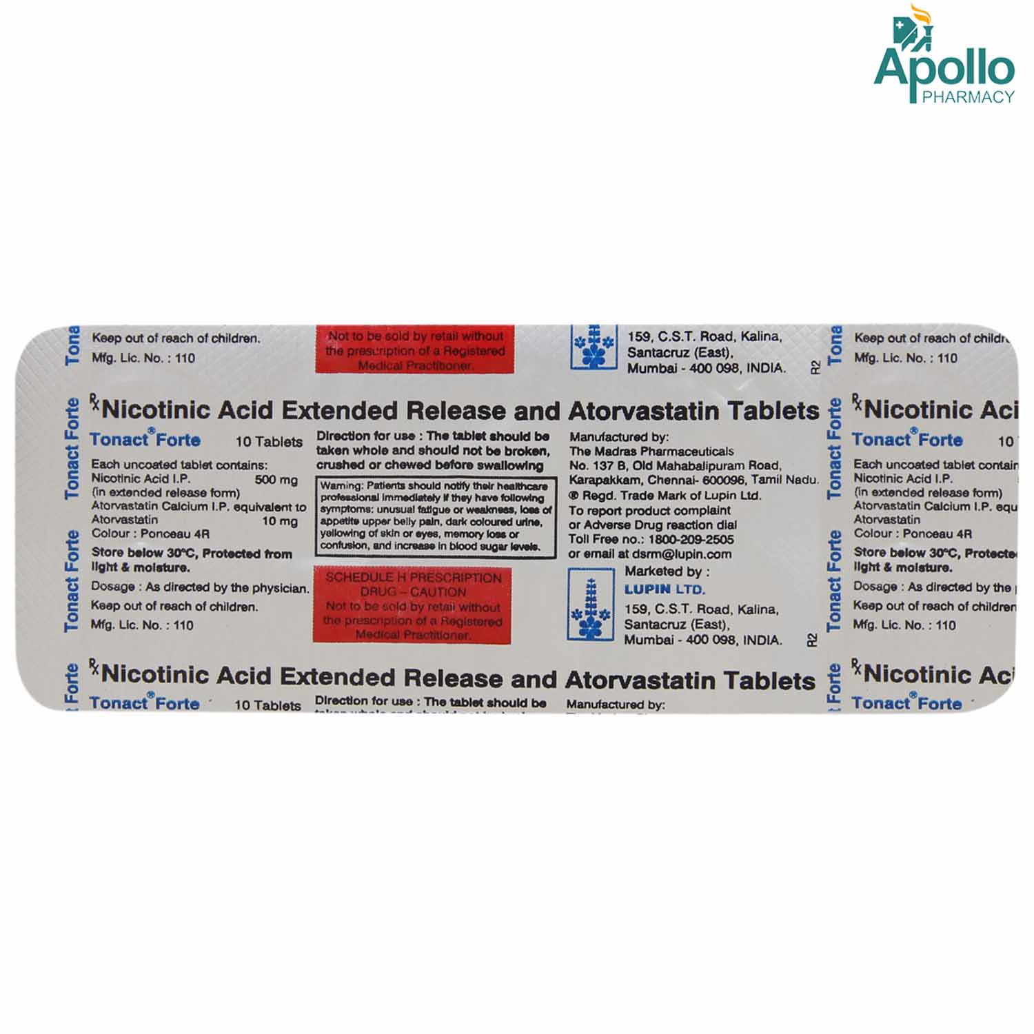 Tonact Forte Tablet 10's Price, Uses, Side Effects, Composition ...