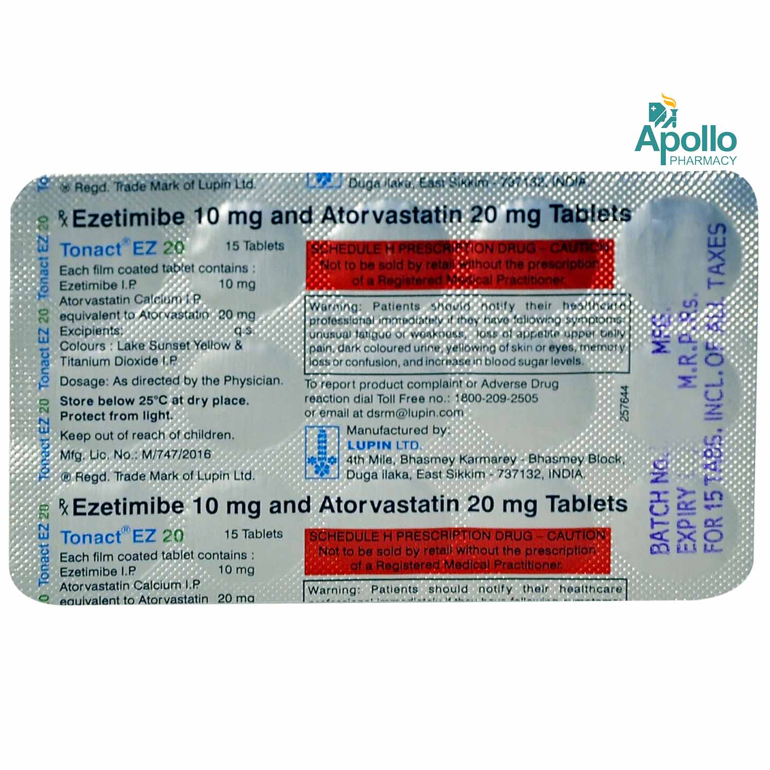 Tonact EZ 20 Tablet 15's Price, Uses, Side Effects, Composition ...