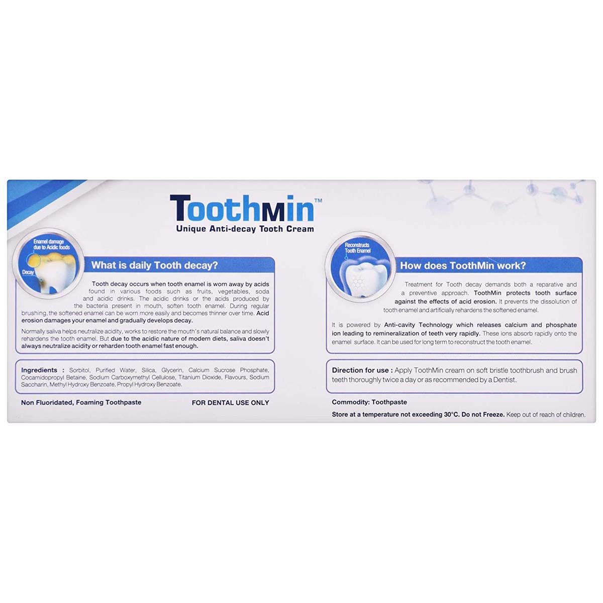 Toothmin Unique Anti-Decay Tooth Cream, 70 gm Price, Uses, Side Effects ...