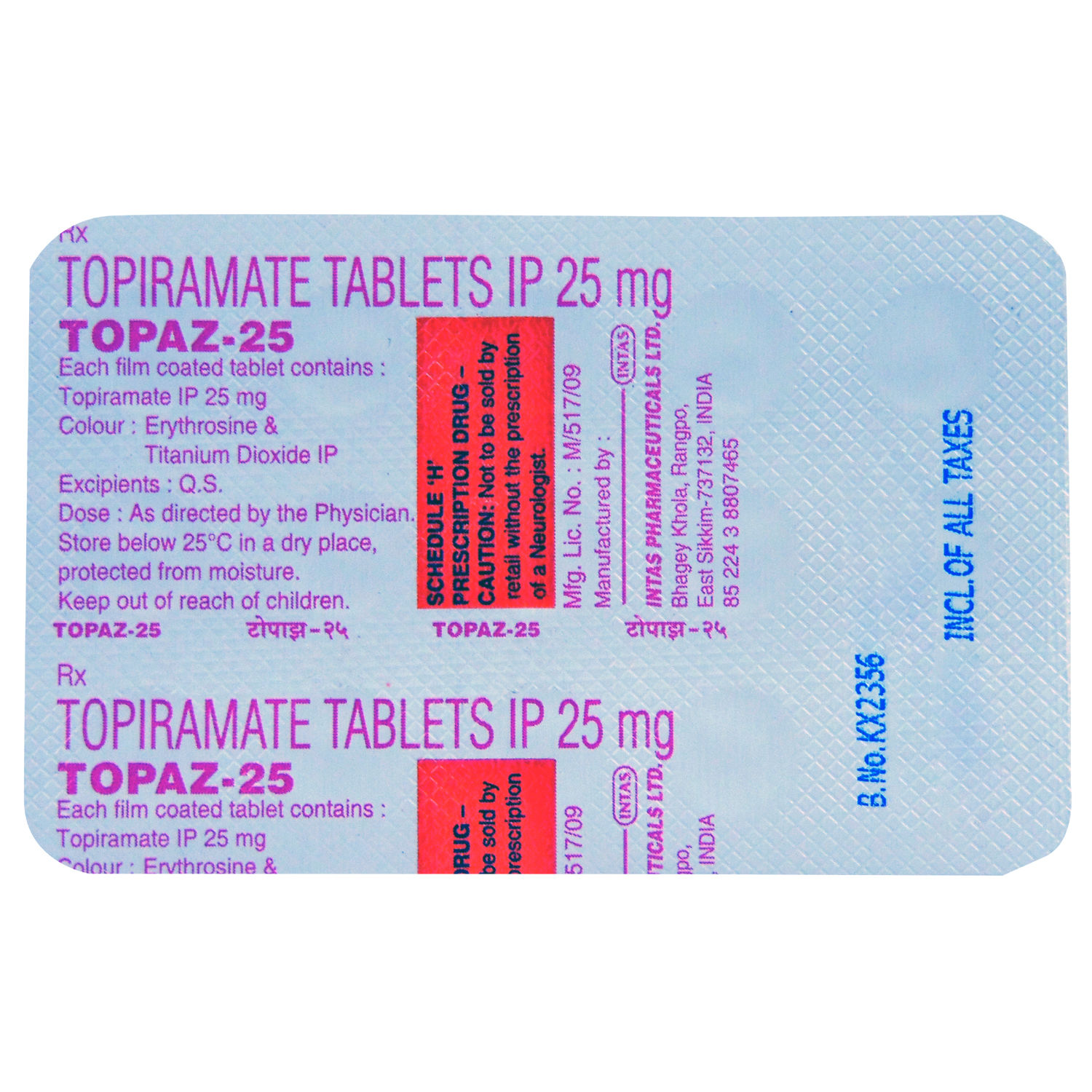 Topaz-25 Tablet 15's Price, Uses, Side Effects, Composition - Apollo ...