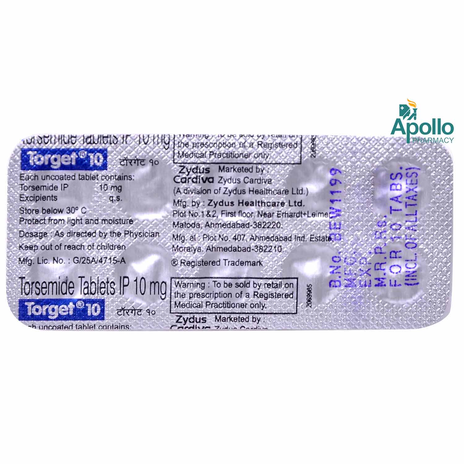 Torget 10 Tablet 10's Price, Uses, Side Effects, Composition - Apollo ...