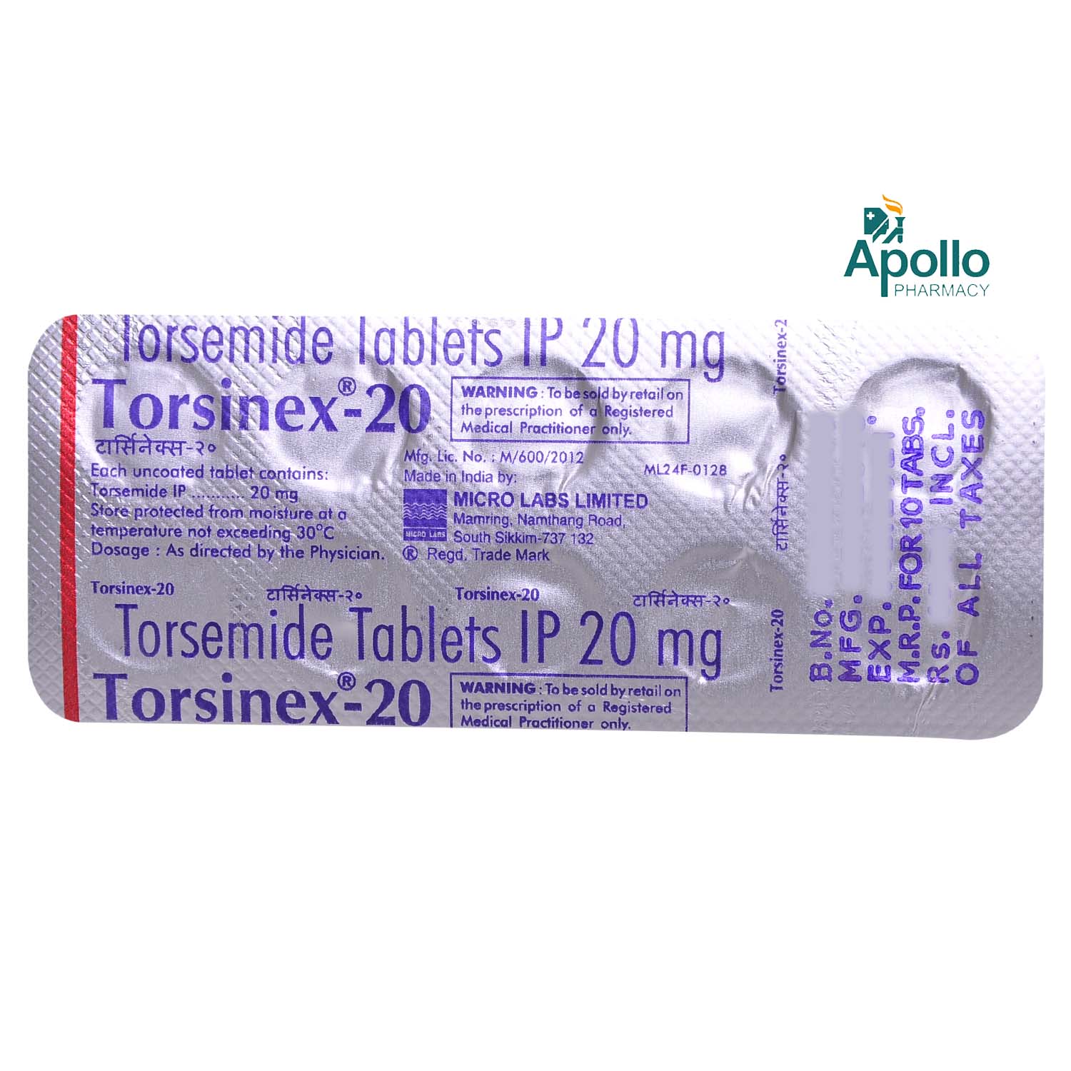 TORSINEX 20MG TABLET Price, Uses, Side Effects, Composition - Apollo ...