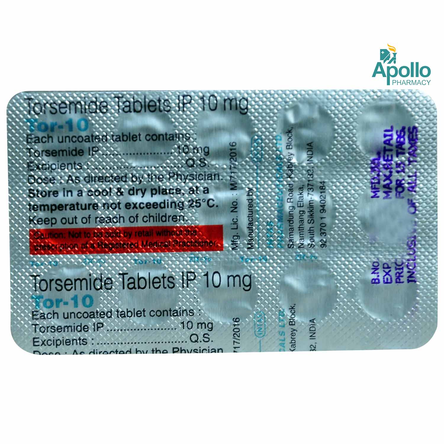 Tor-10 Tablet 15's Price, Uses, Side Effects, Composition - Apollo Pharmacy
