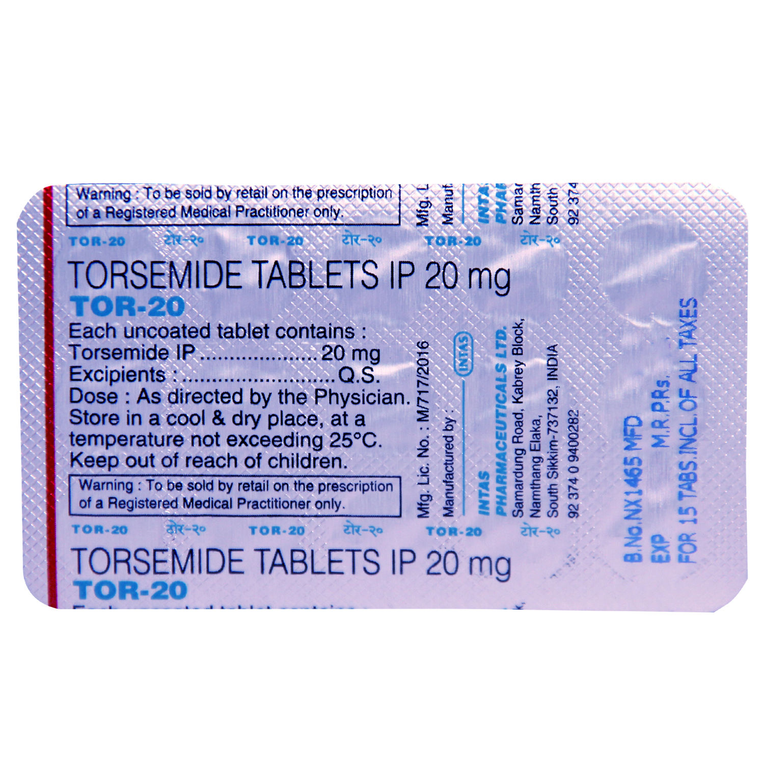 TOR 20MG TABLET Price, Uses, Side Effects, Composition - Apollo Pharmacy