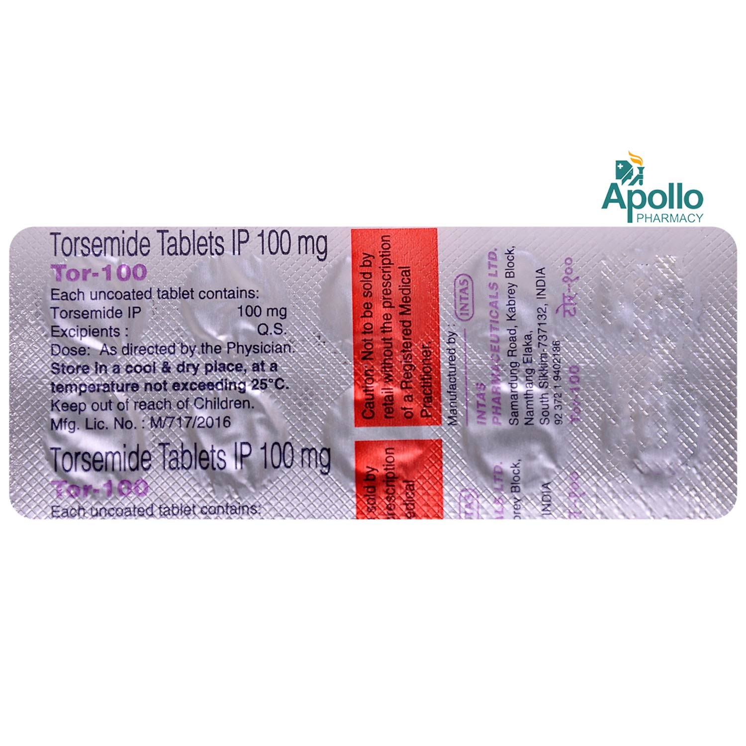 TOR 100MG TABLET Price, Uses, Side Effects, Composition - Apollo Pharmacy