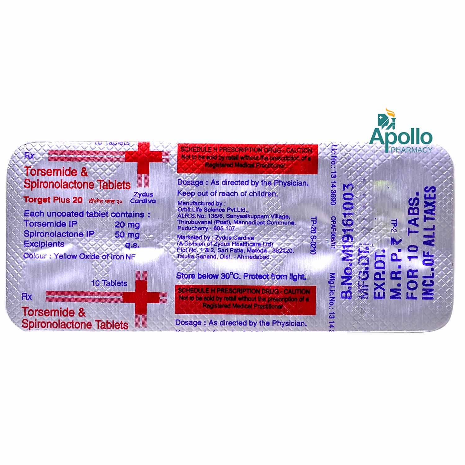TORGET PLUS 20MG TABLET Price, Uses, Side Effects, Composition - Apollo ...