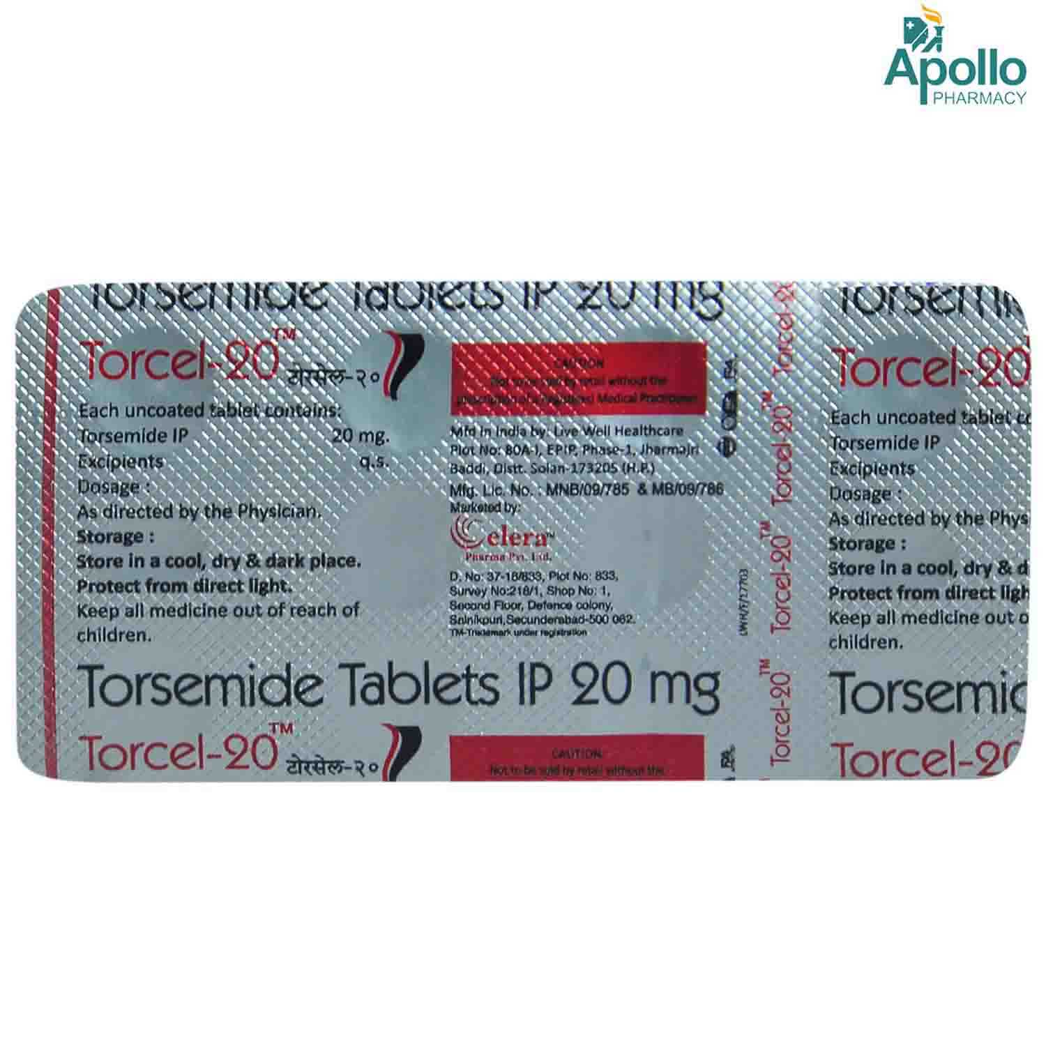 Torcel-20 Tablet 10's Price, Uses, Side Effects, Composition - Apollo ...