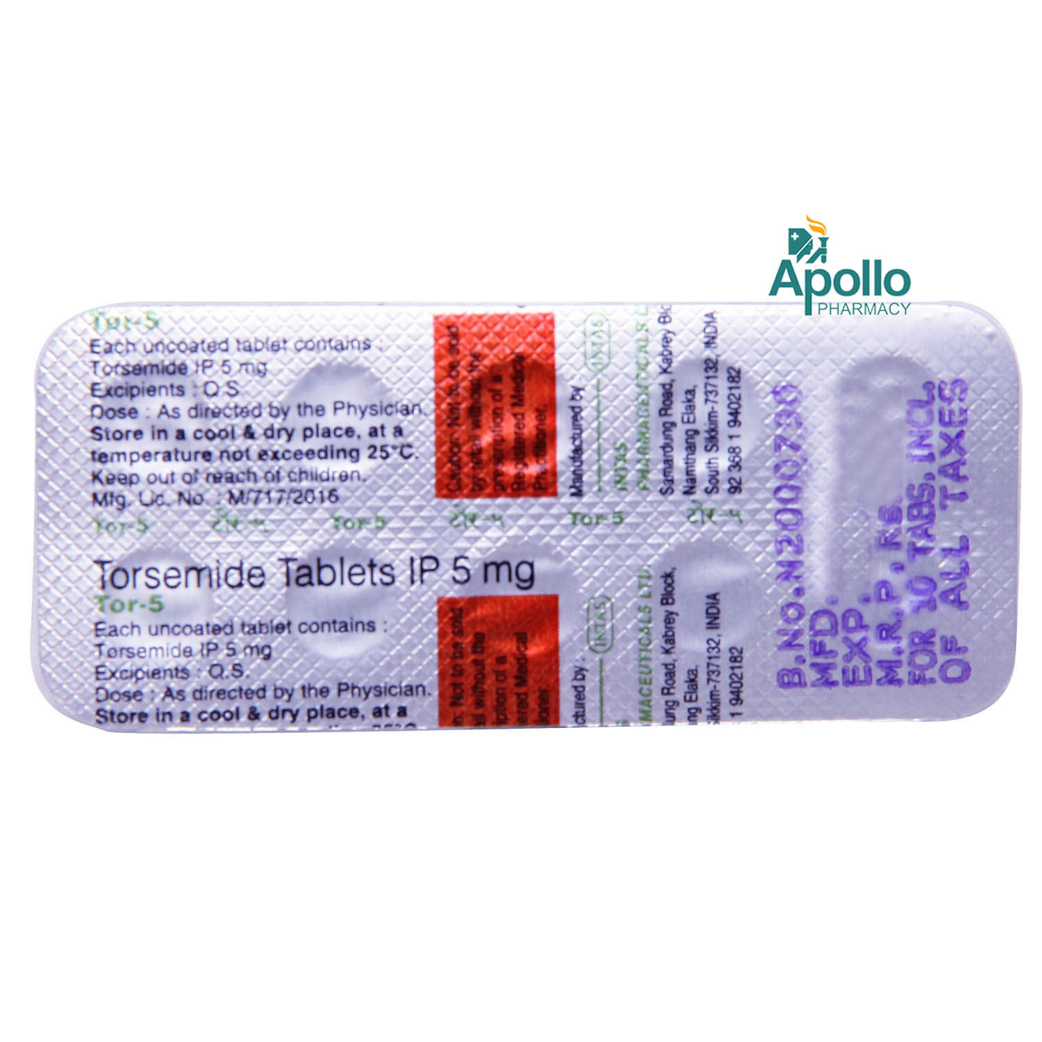 Tor 5 Tablet 10's Price, Uses, Side Effects, Composition - Apollo Pharmacy