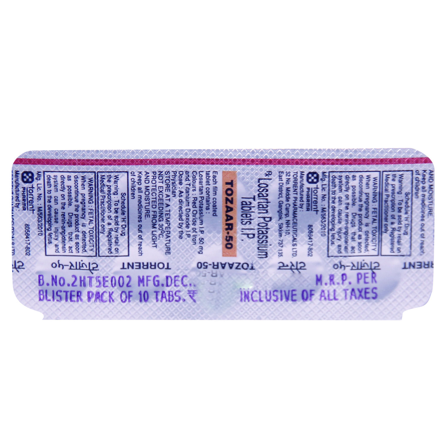 Tozaar 50 Tablet 10's Price, Uses, Side Effects, Composition - Apollo ...