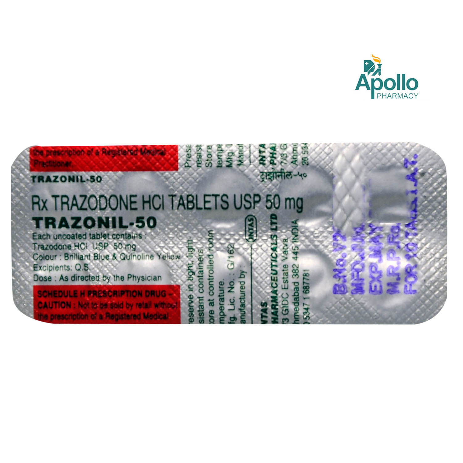 TRAZONIL 50MG TABLET Price, Uses, Side Effects, Composition - Apollo ...