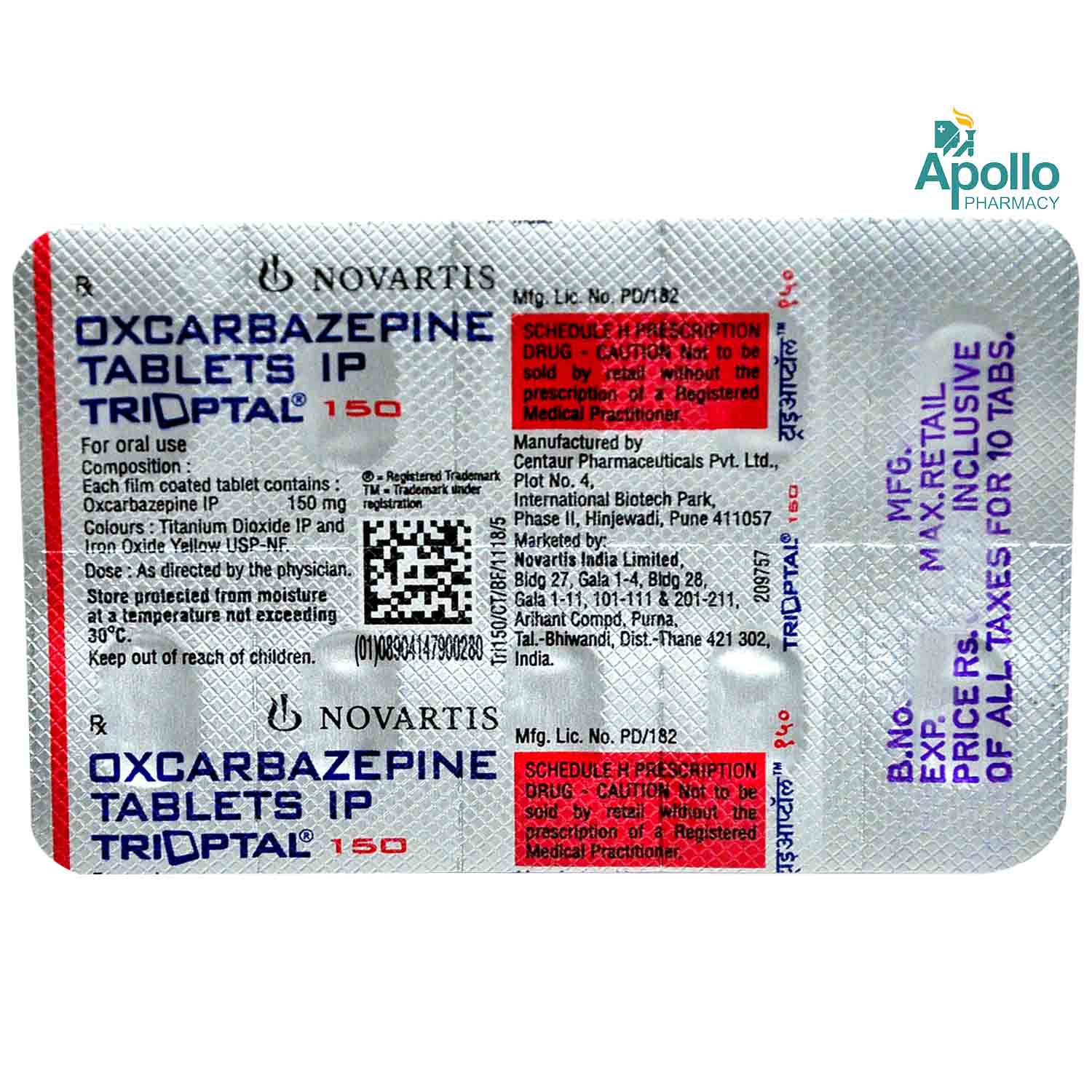Trioptal 150 Tablet 10's Price, Uses, Side Effects, Composition ...