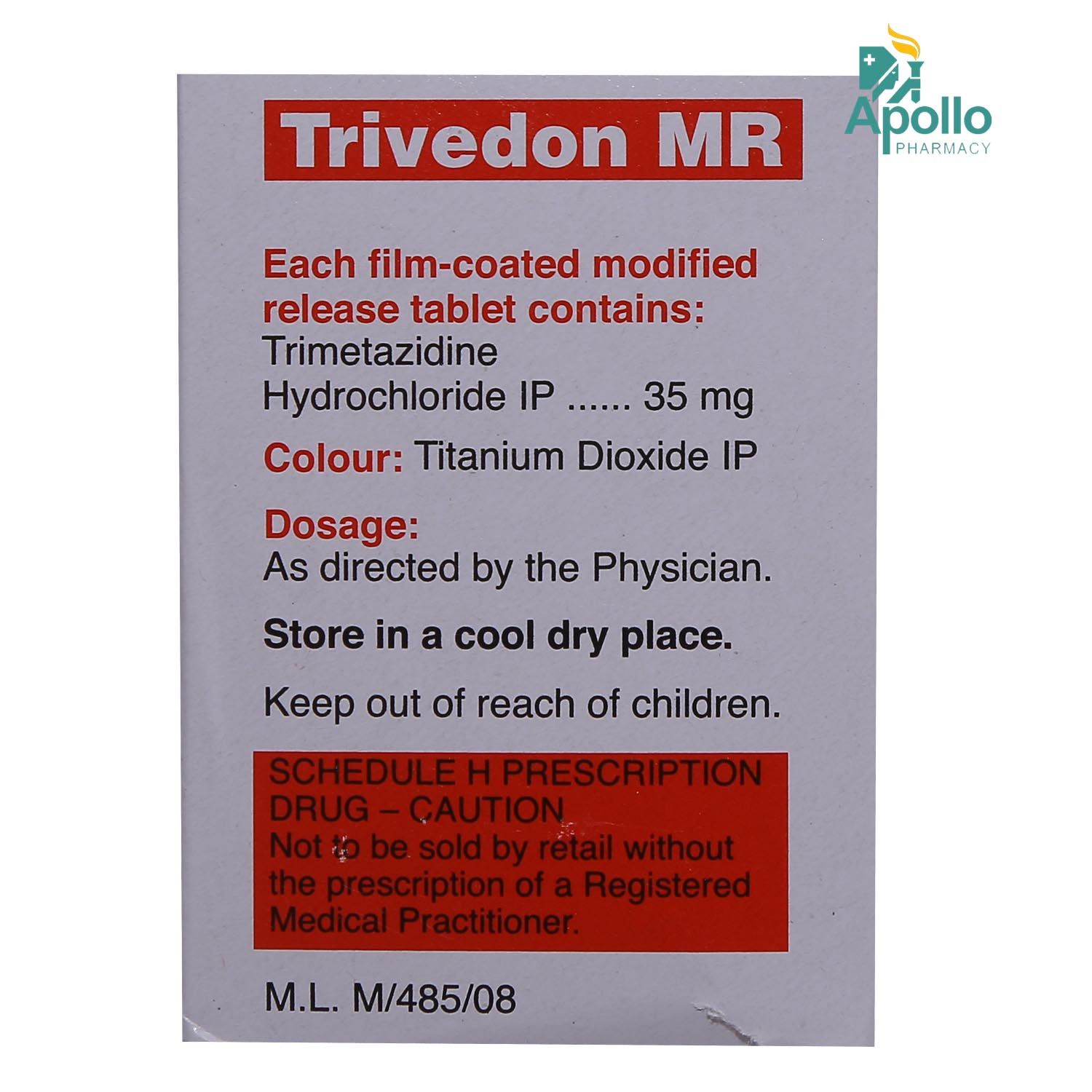 Trivedon MR Tablet 10's Price, Uses, Side Effects, Composition - Apollo ...