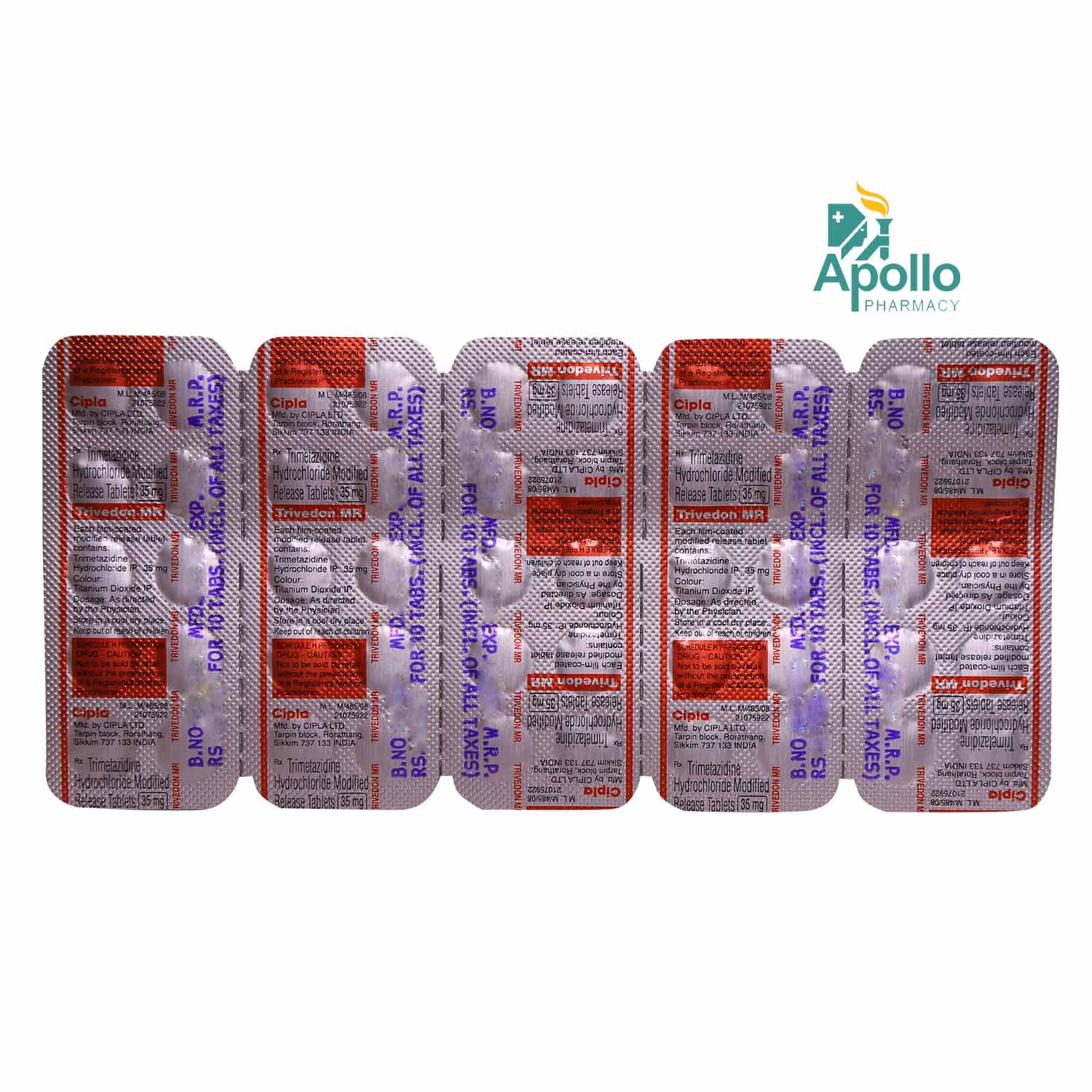 Trivedon MR Tablet 10's Price, Uses, Side Effects, Composition - Apollo ...