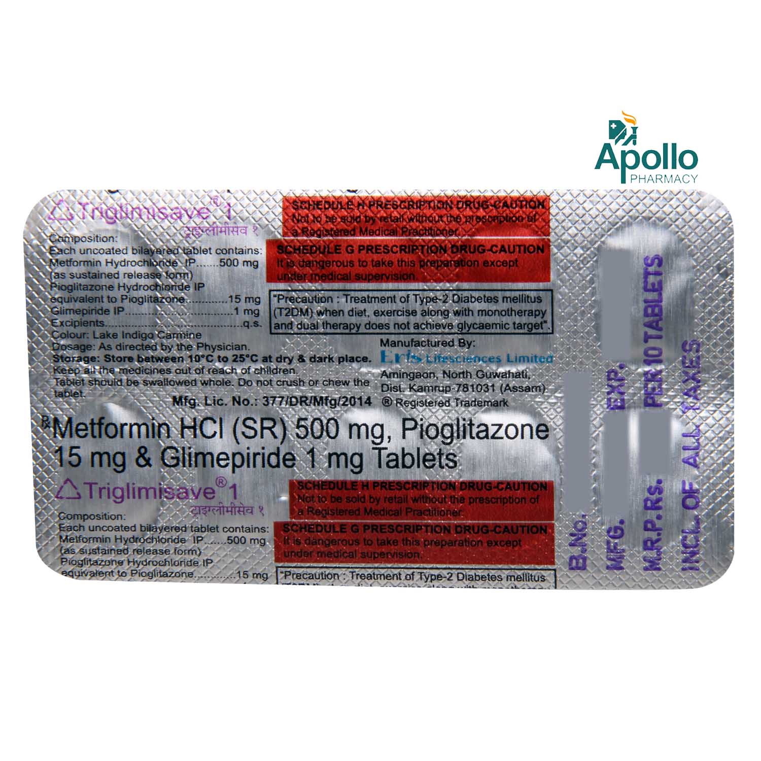 Triglimisave 1 Tablet 10's Price, Uses, Side Effects, Composition ...