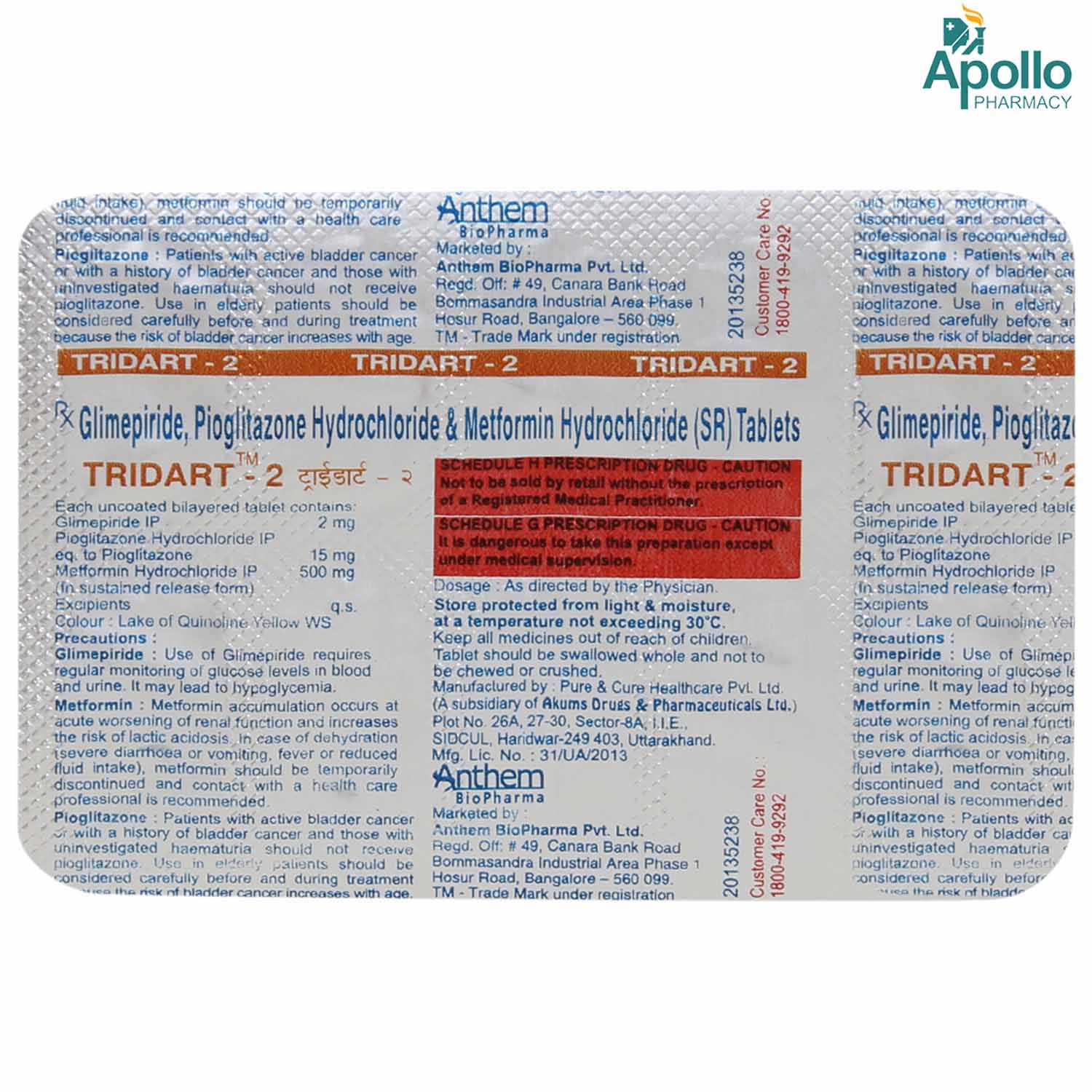 Tridart 2 Tablet 10's Price, Uses, Side Effects, Composition - Apollo ...