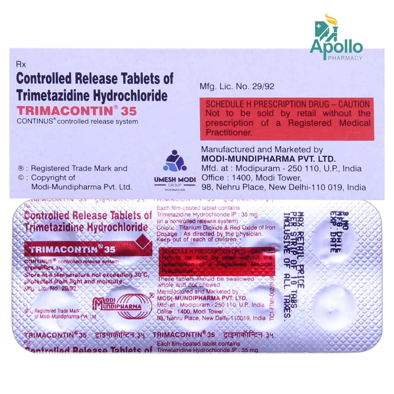 TRIMACONTIN 35MG TABLET Price, Uses, Side Effects, Composition - Apollo ...