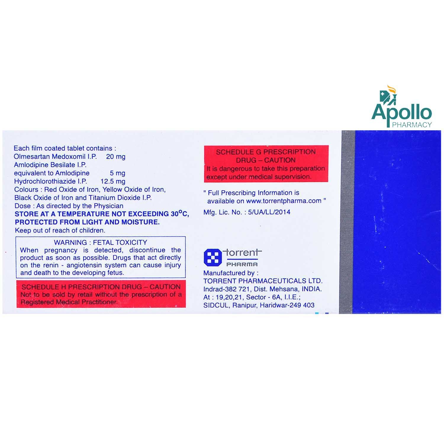 Tri-Olmetor 20 Tablet 10's Price, Uses, Side Effects, Composition ...