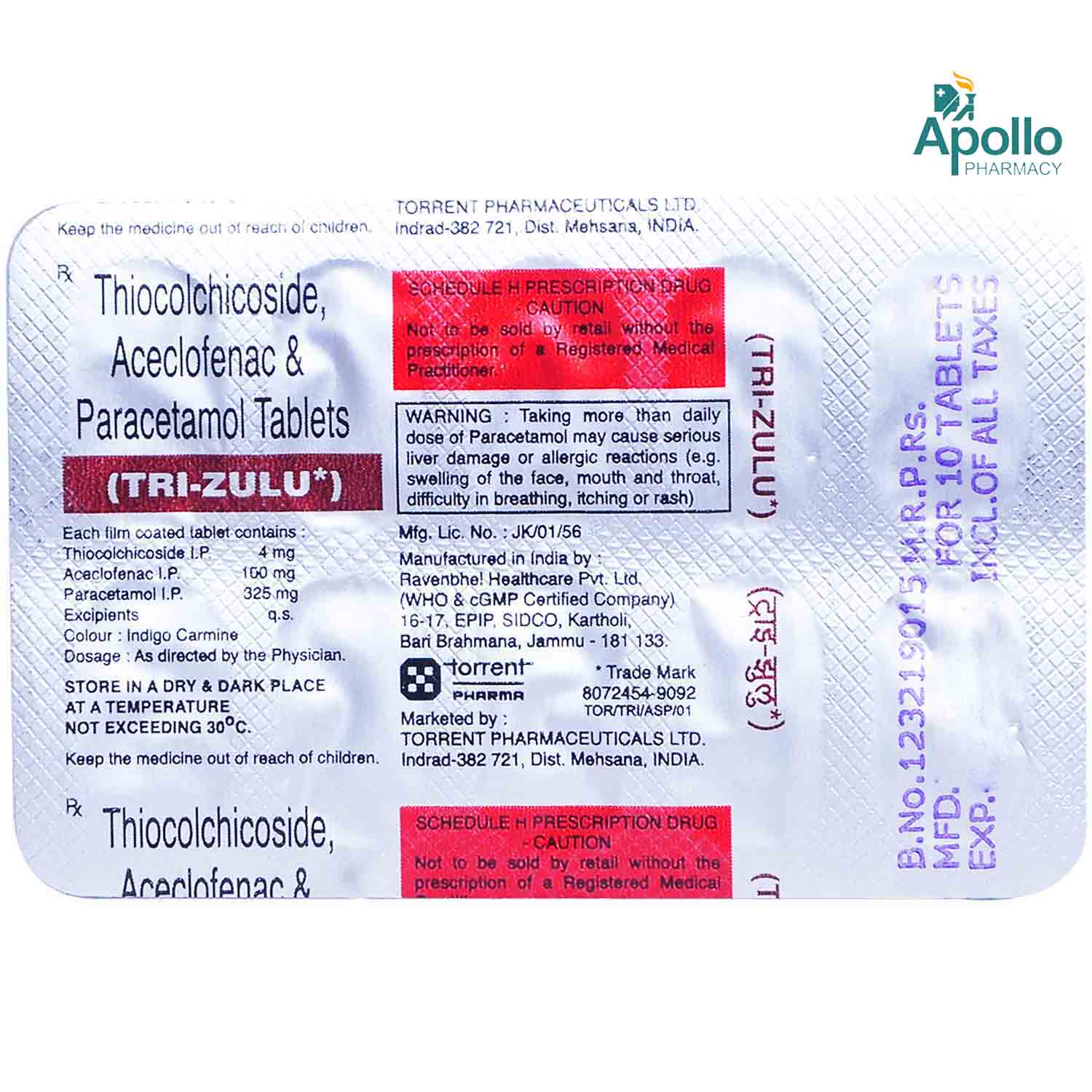 Tri Zulu Tablet 10's Price, Uses, Side Effects, Composition - Apollo ...