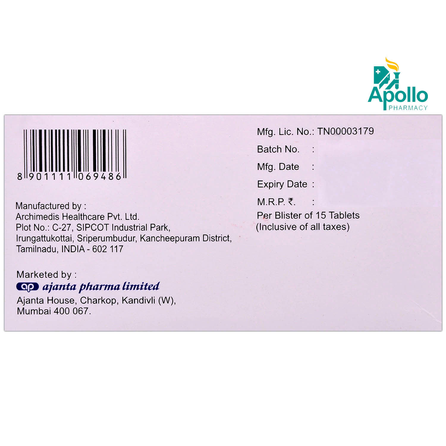 Tricinod 10/12.5 Tablet 10's Price, Uses, Side Effects, Composition ...