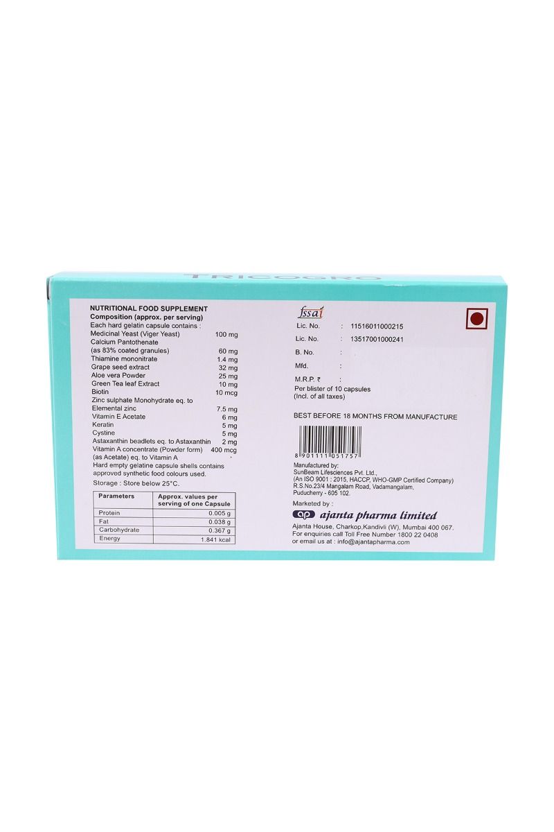 Tricogro Capsule 10's Price, Uses, Side Effects, Composition - Apollo ...