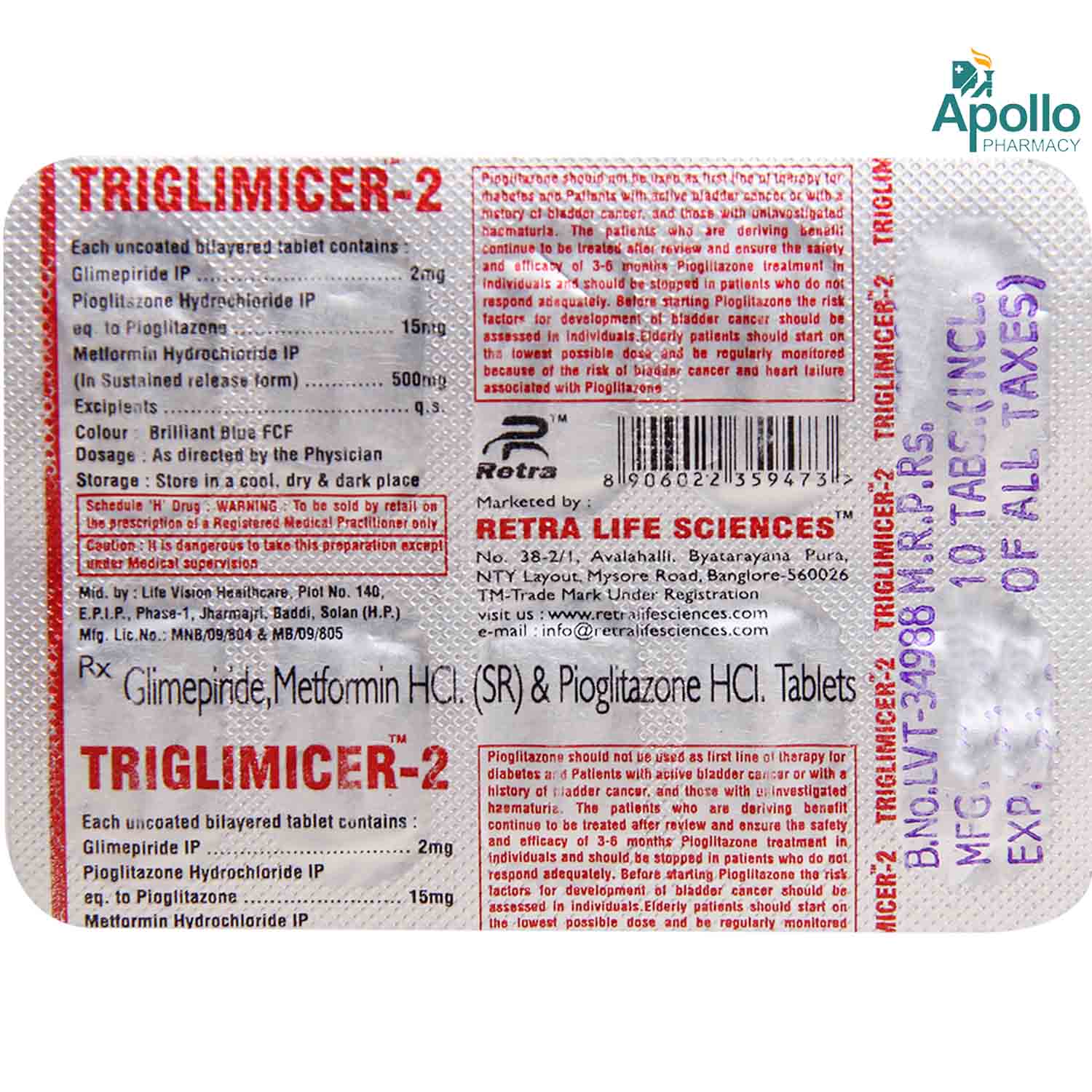TRIGLIMICER 2MG TABLET 10'S Price, Uses, Side Effects, Composition ...