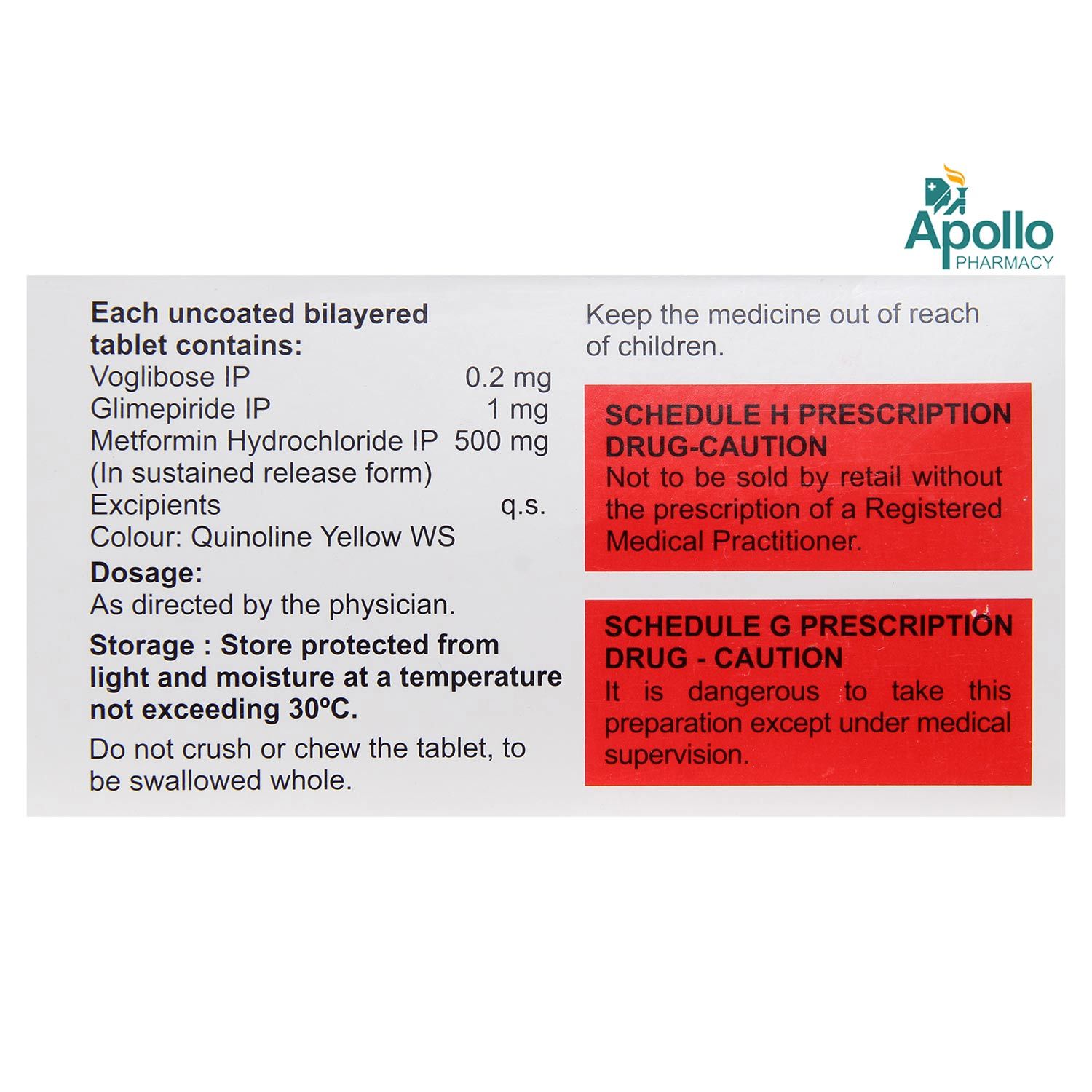 TRI VOGO 1 TABLET 10'S Price, Uses, Side Effects, Composition - Apollo ...