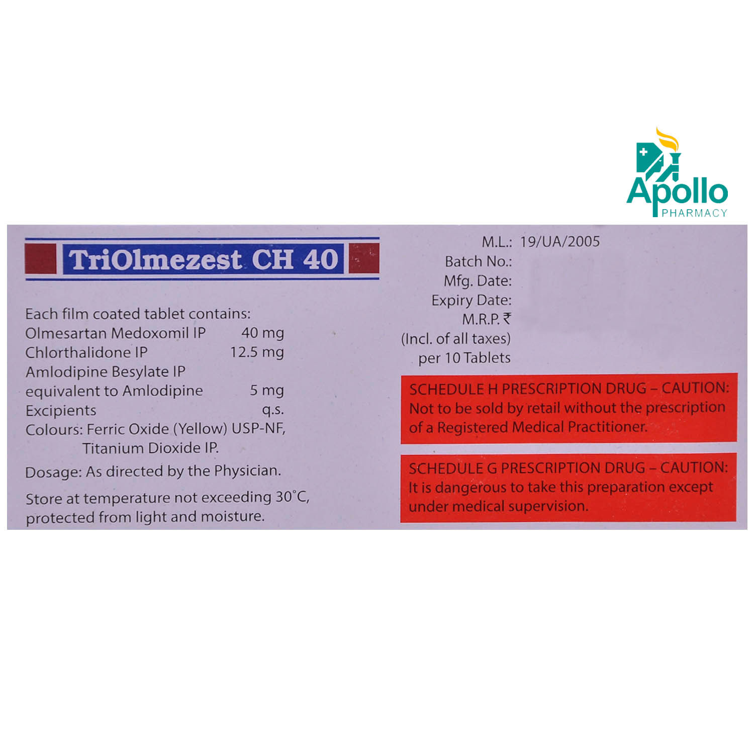 Triolmezest CH 40 Tablet 10's Price, Uses, Side Effects, Composition ...