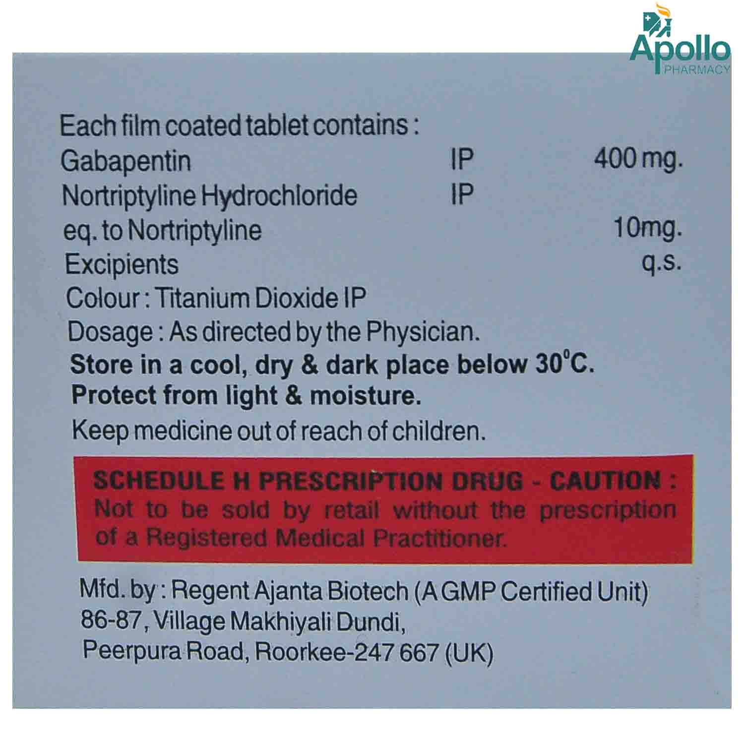 Trypentin NT Tablet 10's Price, Uses, Side Effects, Composition ...