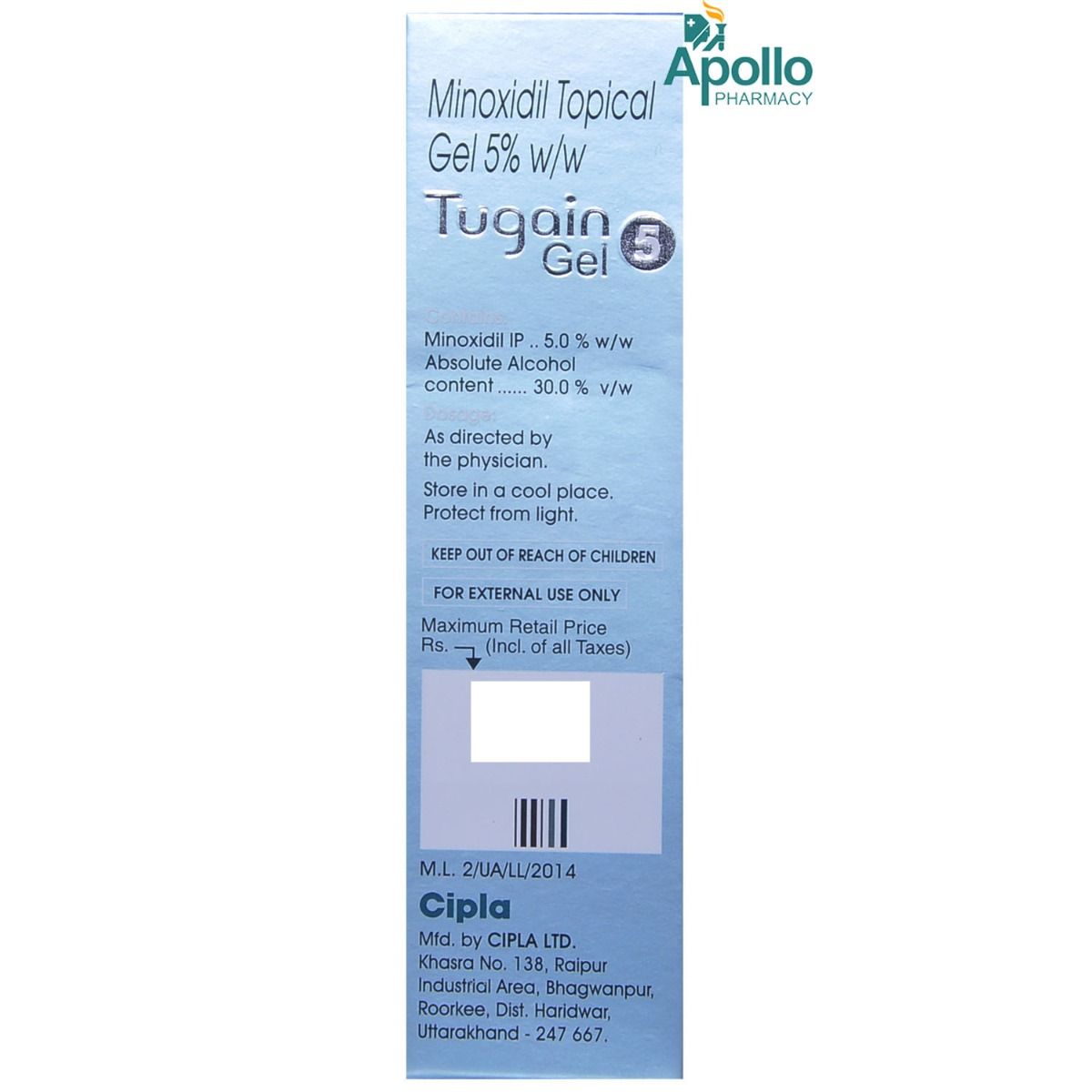 Tugain 5% Gel 60 gm Price, Uses, Side Effects, Composition - Apollo ...