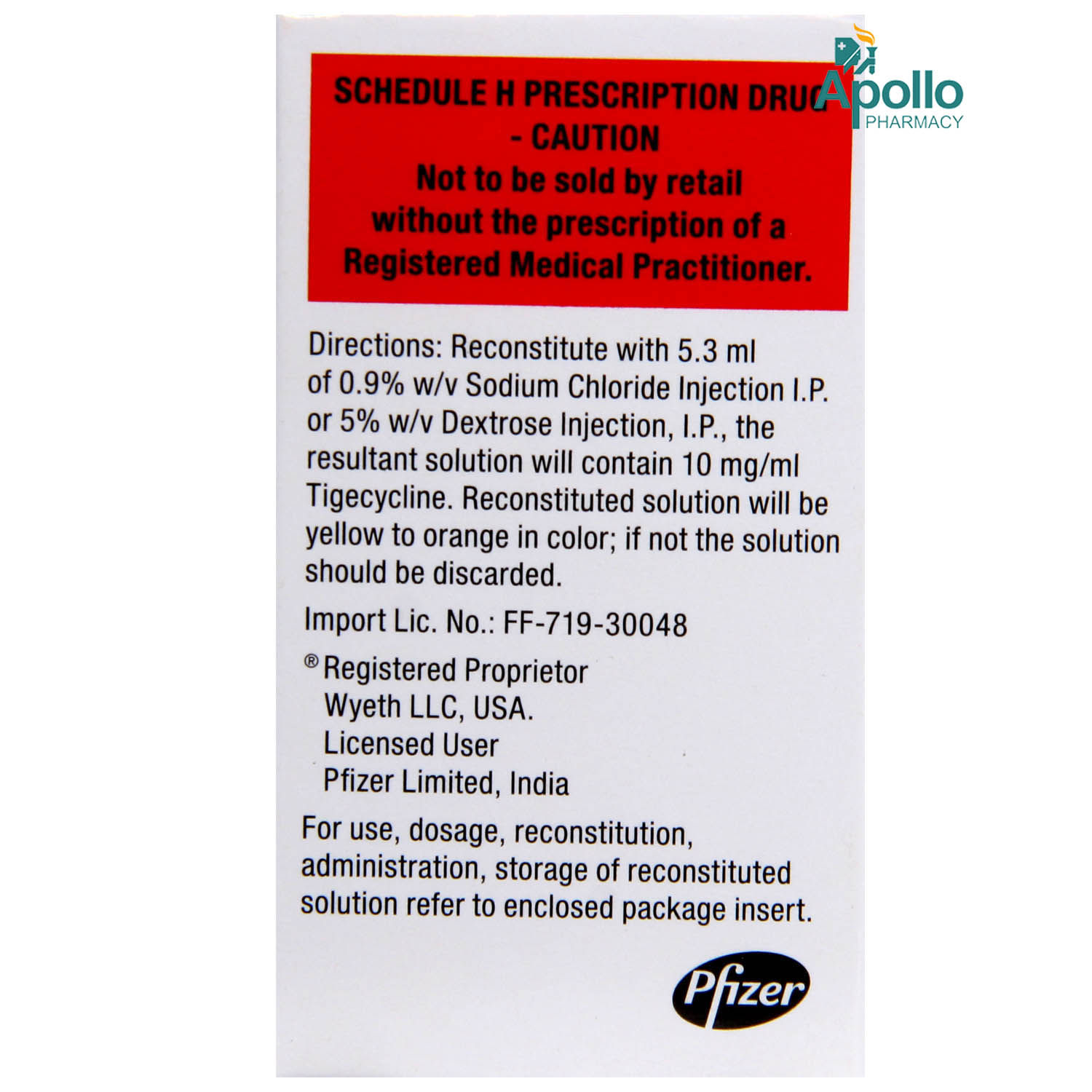 Tygacil 50 mg Injection 5 ml Price, Uses, Side Effects, Composition ...