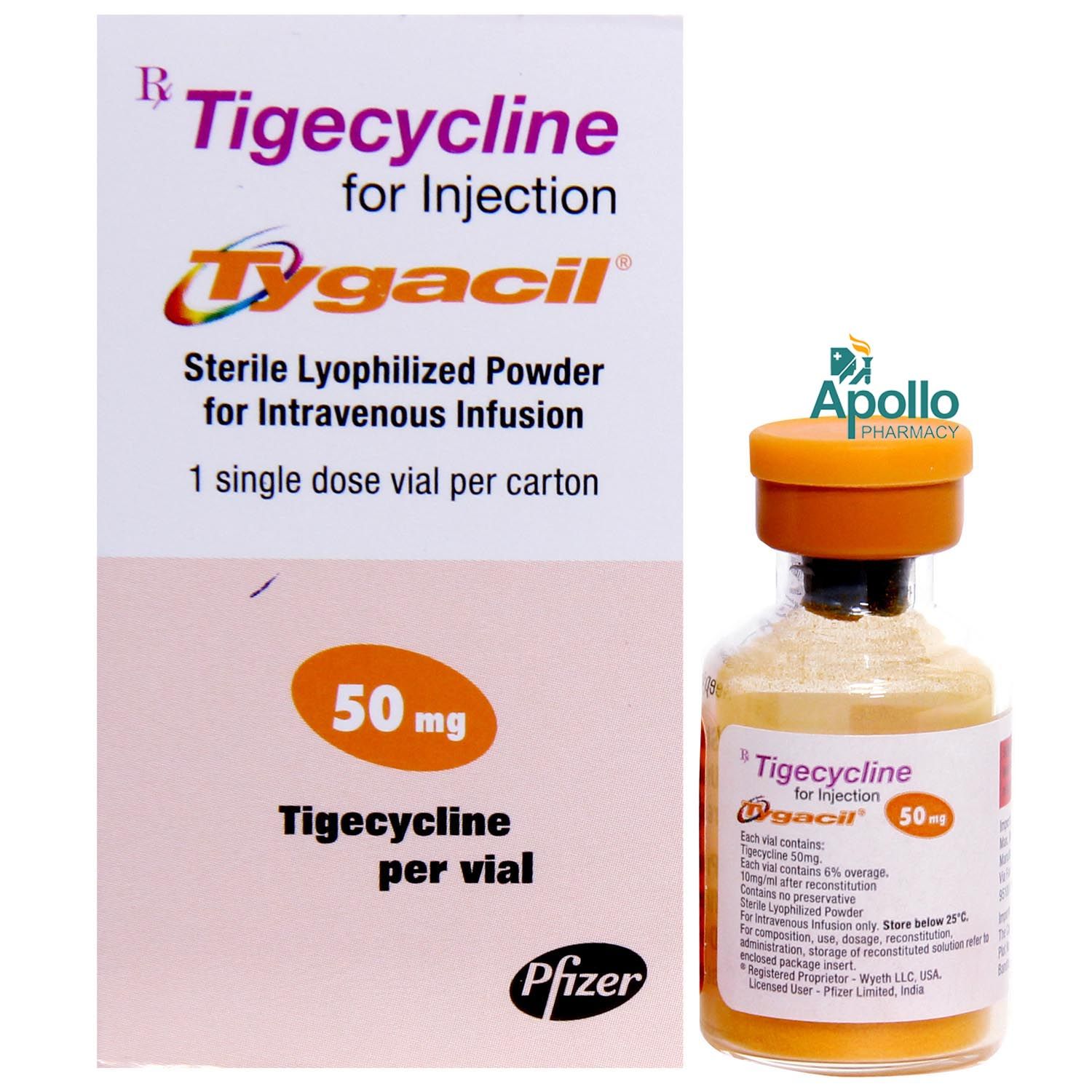 Tygacil 50 mg Injection 5 ml Price, Uses, Side Effects, Composition ...