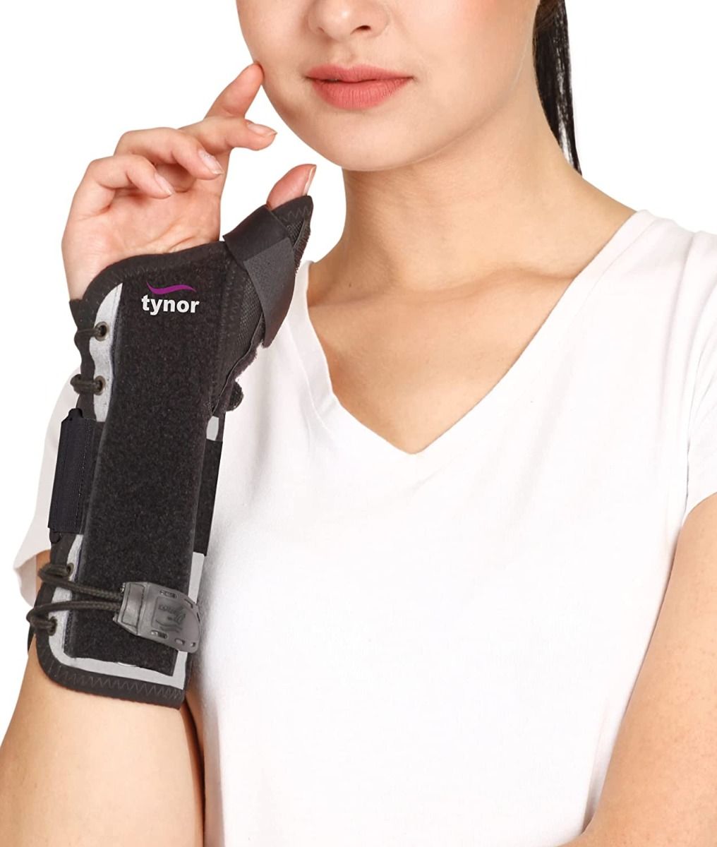 Tynor Wrist Splint with Thumb Medium, 1 Count Price, Uses, Side Effects ...