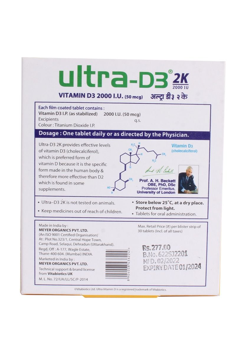 Ultra D3 2K Tablet 30's Price, Uses, Side Effects, Composition - Apollo ...