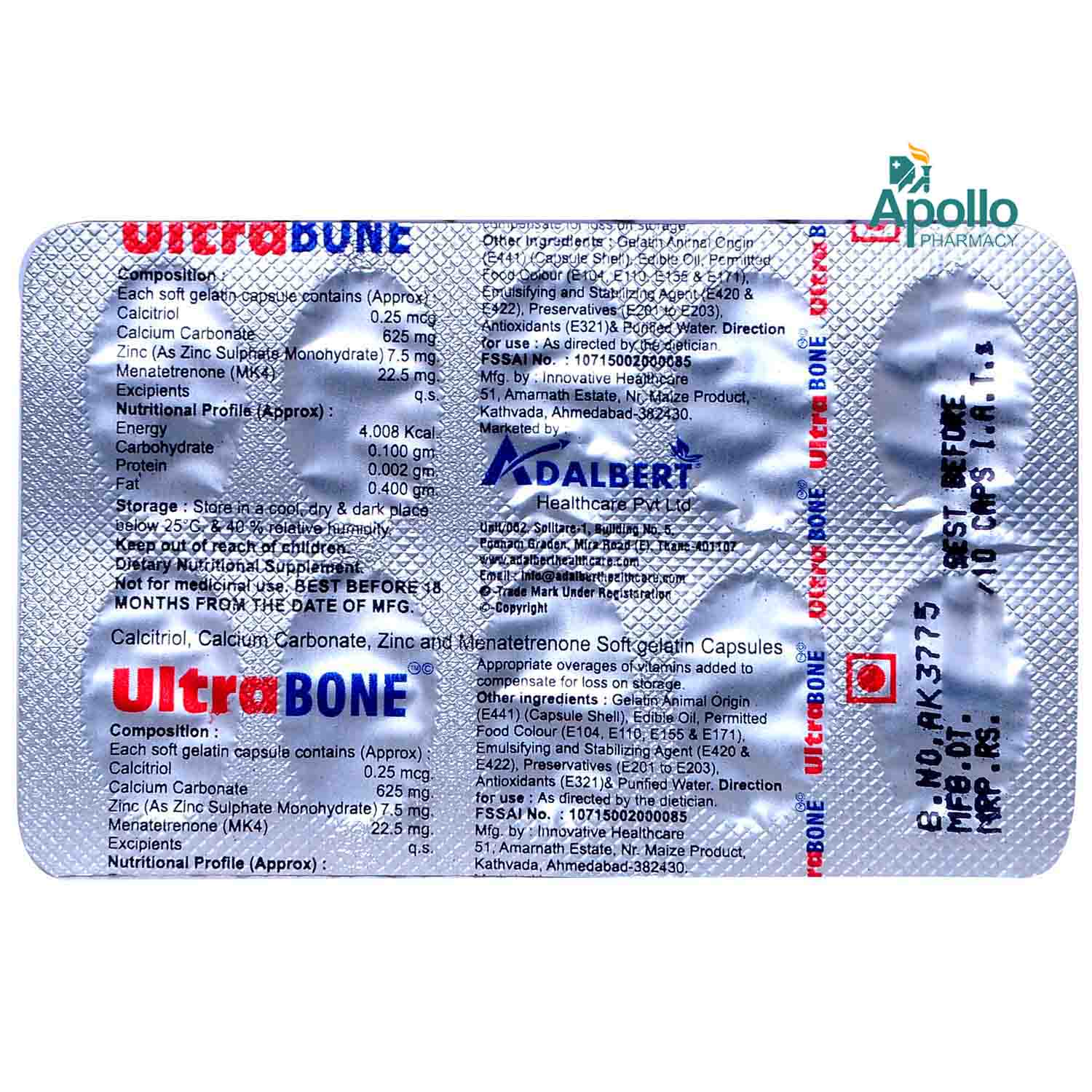 ULTRABONE SOFTGEL CAPSULE 10'S Price, Uses, Side Effects, Composition ...