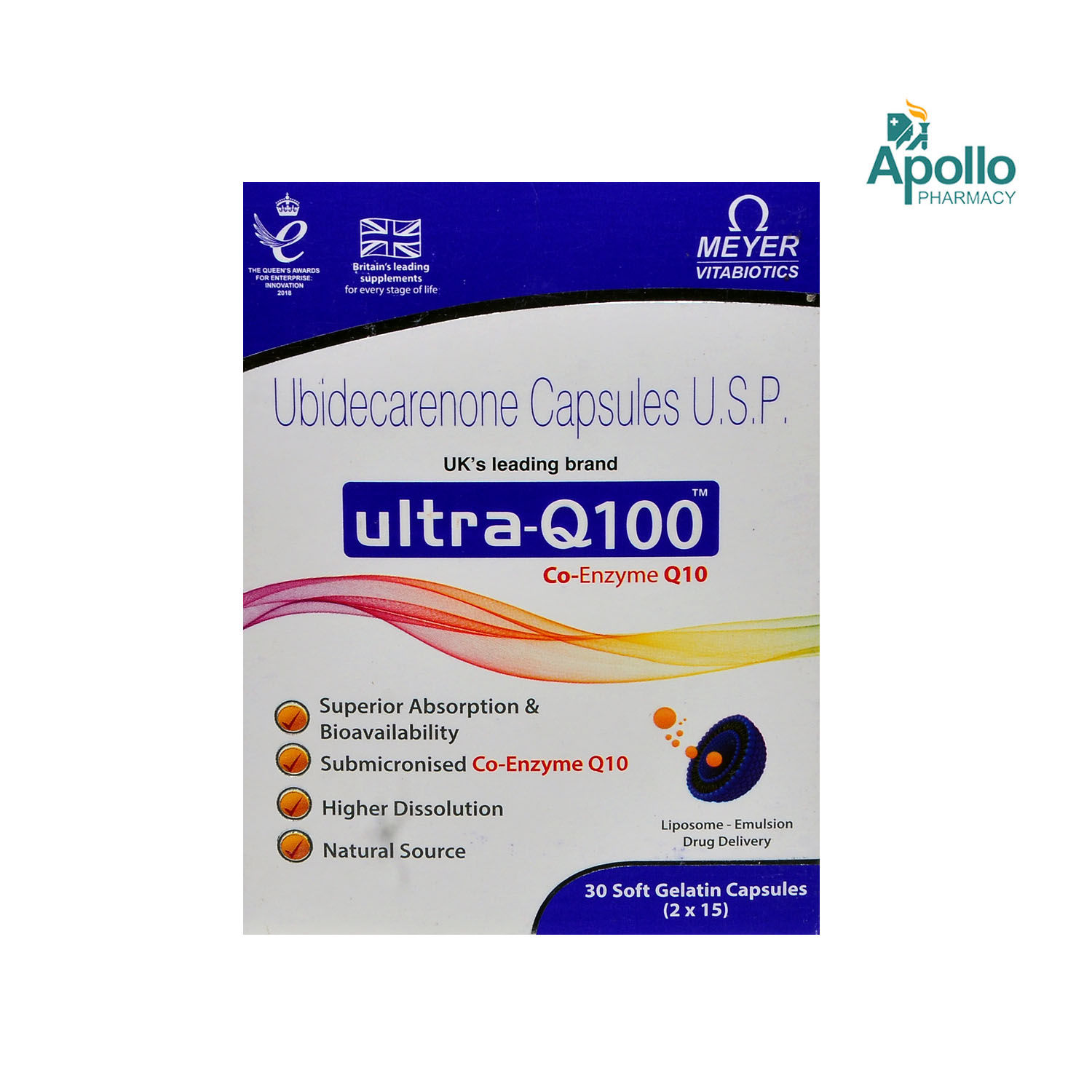 Ultra-Q100 Capsule 15's Price, Uses, Side Effects, Composition - Apollo ...