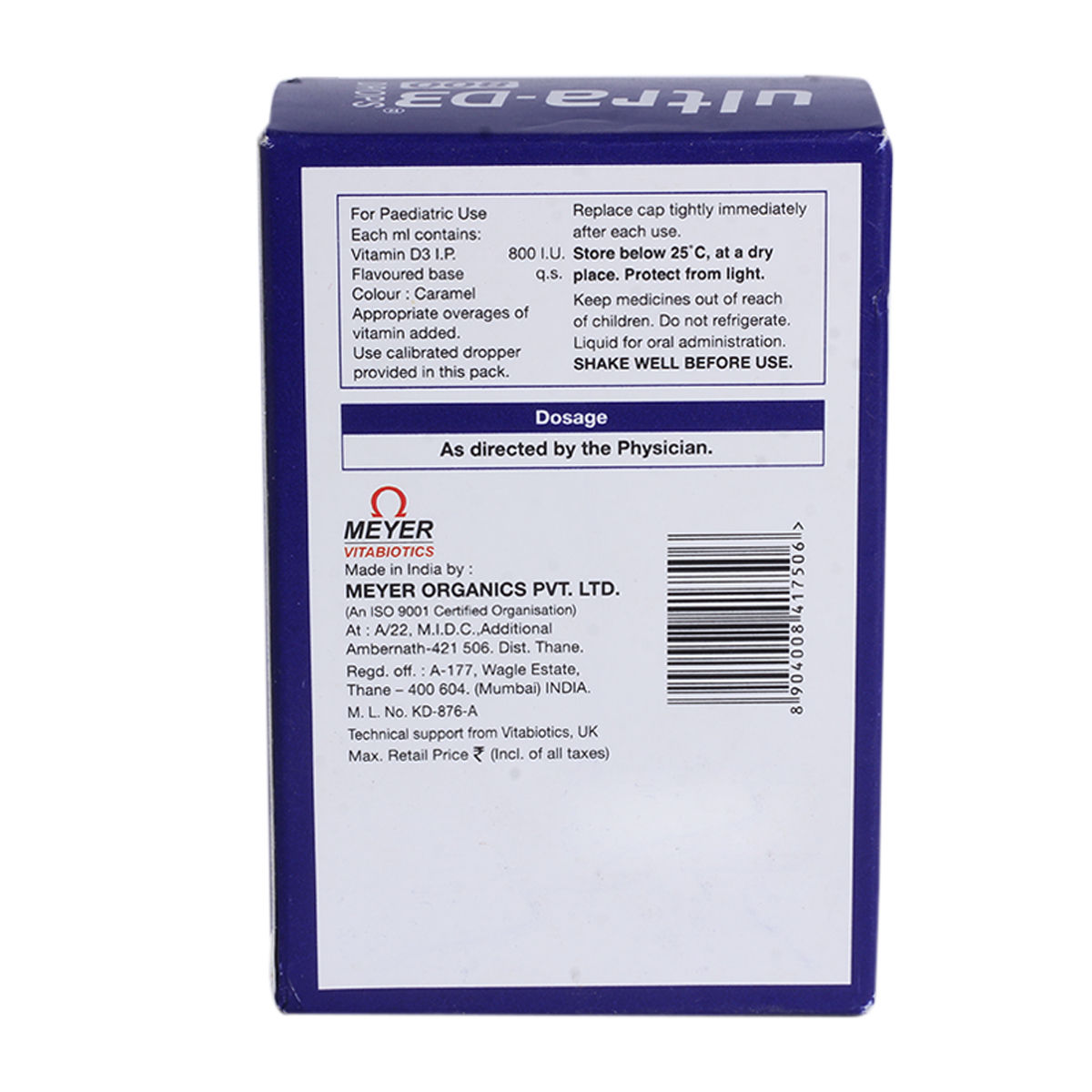 Ultra-D3 800IU Oral Drops 15 ml Price, Uses, Side Effects, Composition ...