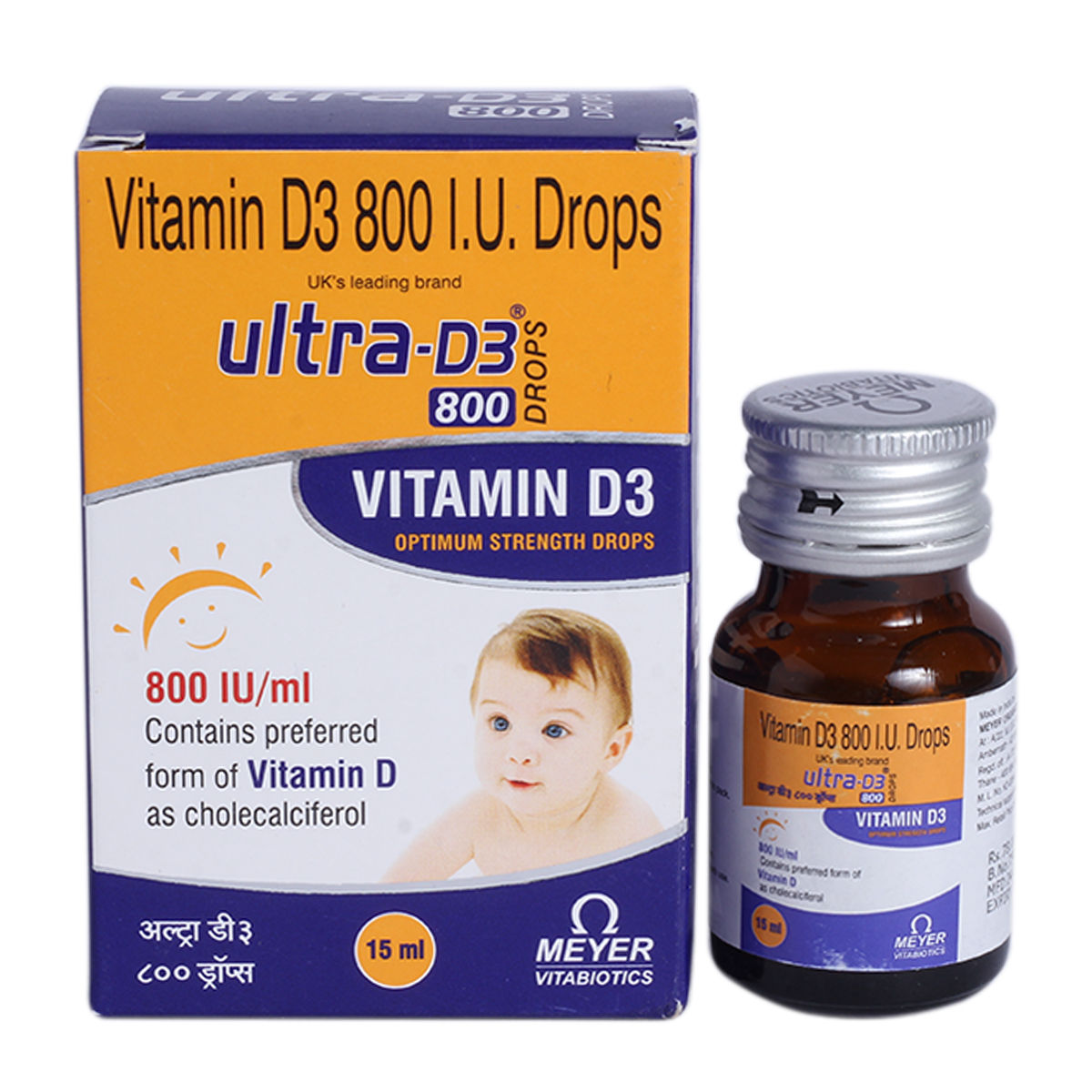 Ultra-D3 800IU Oral Drops 15 ml Price, Uses, Side Effects, Composition - Apollo Pharmacy
