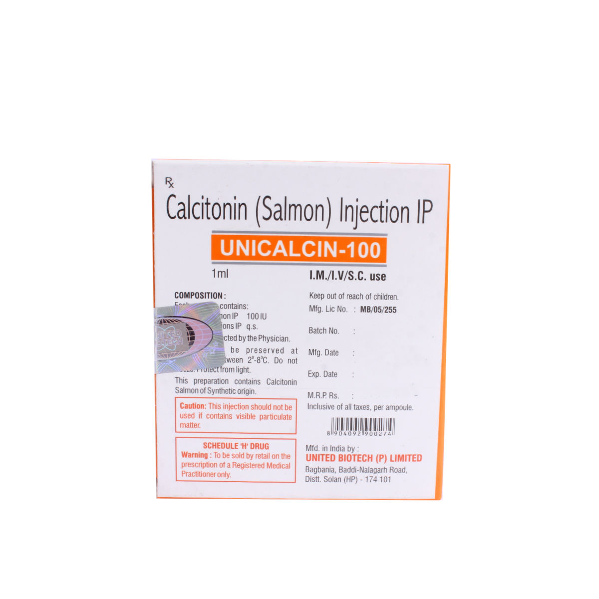 UNICALCIN 100IU INJECTION 1ML Price, Uses, Side Effects, Composition ...