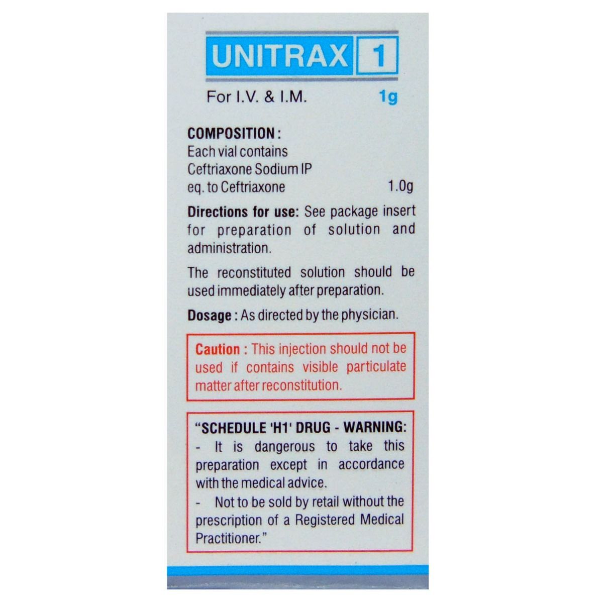 UNITRAX INJECTION 1GM Price, Uses, Side Effects, Composition - Apollo ...